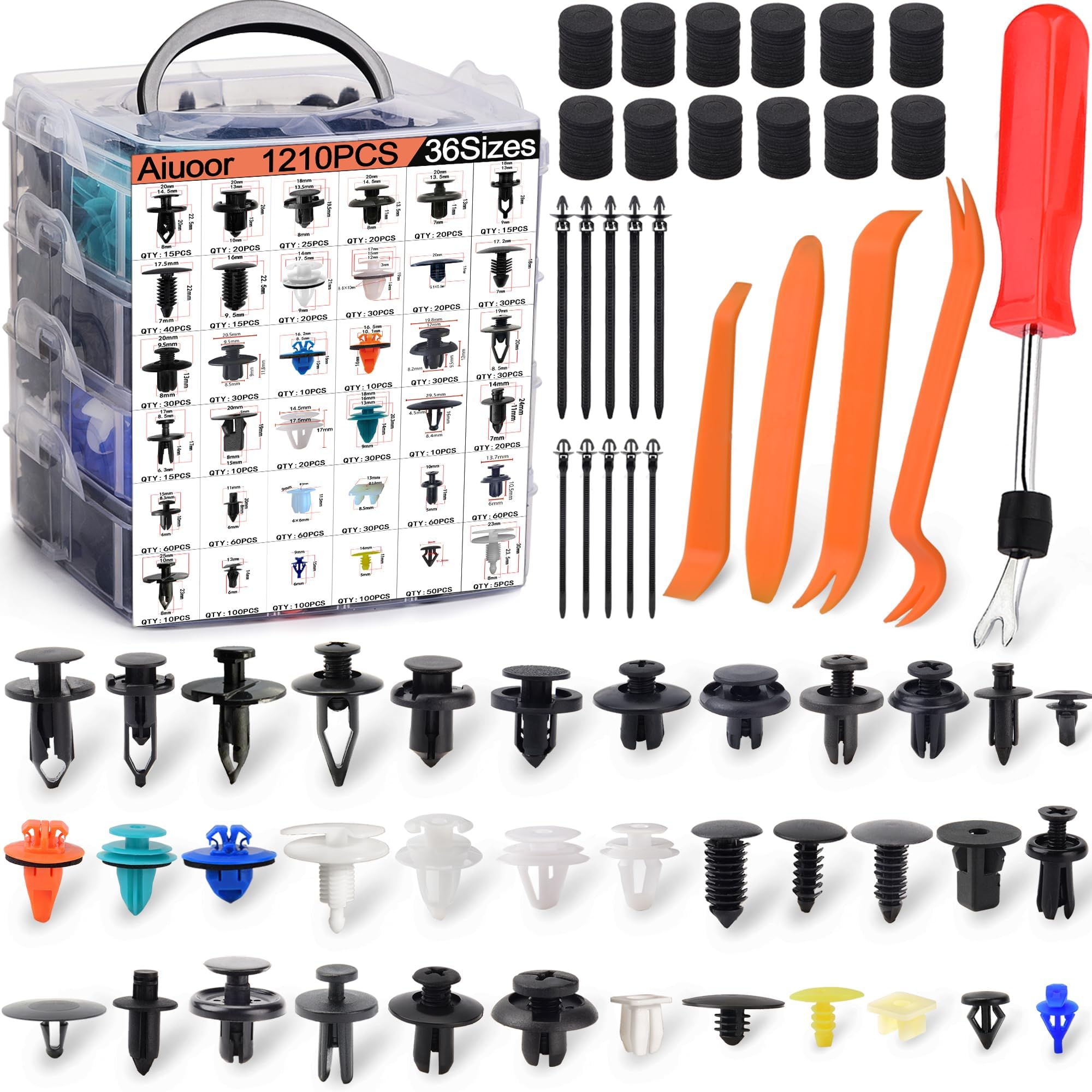Amazon.com: Guteauto 620 Pcs Car Retainer Clips Plastic Fasteners Kit ...