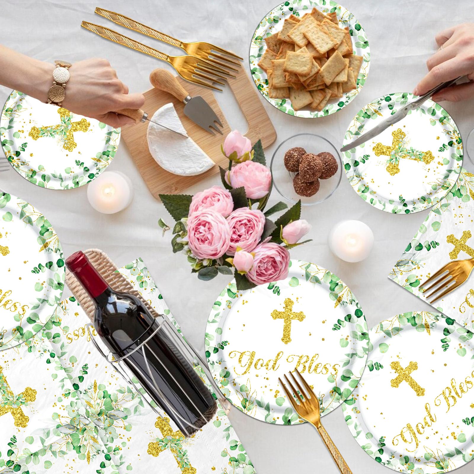 Snapklik.com : God Bless Plates And Napkins Baptism First Holy ...