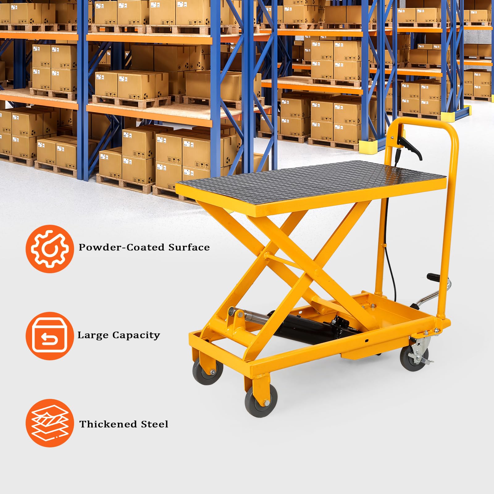 Snapklik.com : Garvee Hydraulic Lift Table Cart, 500 LBS Capacity 28.4 ...