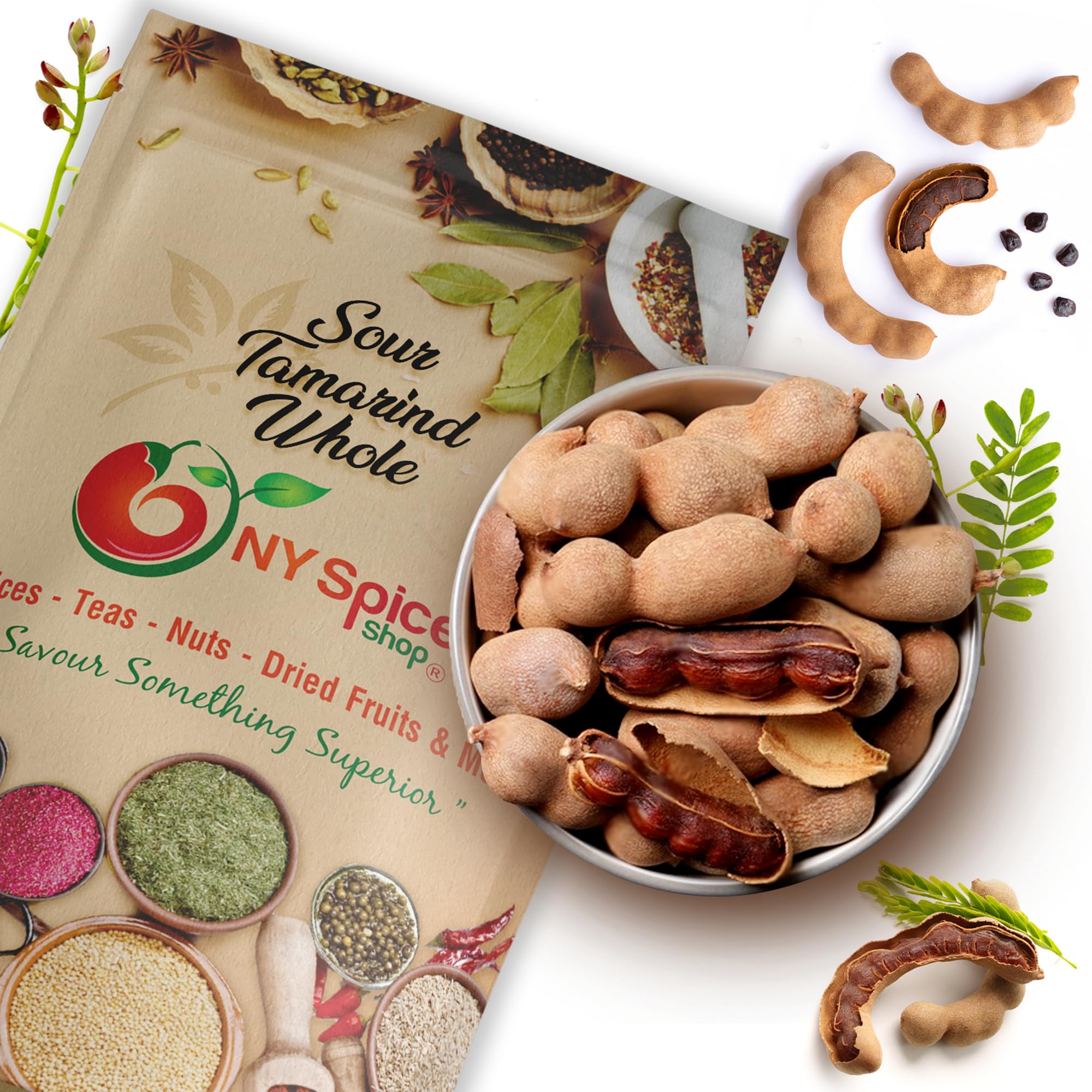 Amazon.com : NY SPICE SHOP Sour Tamarind Pods - Thailand Tamarinds ...