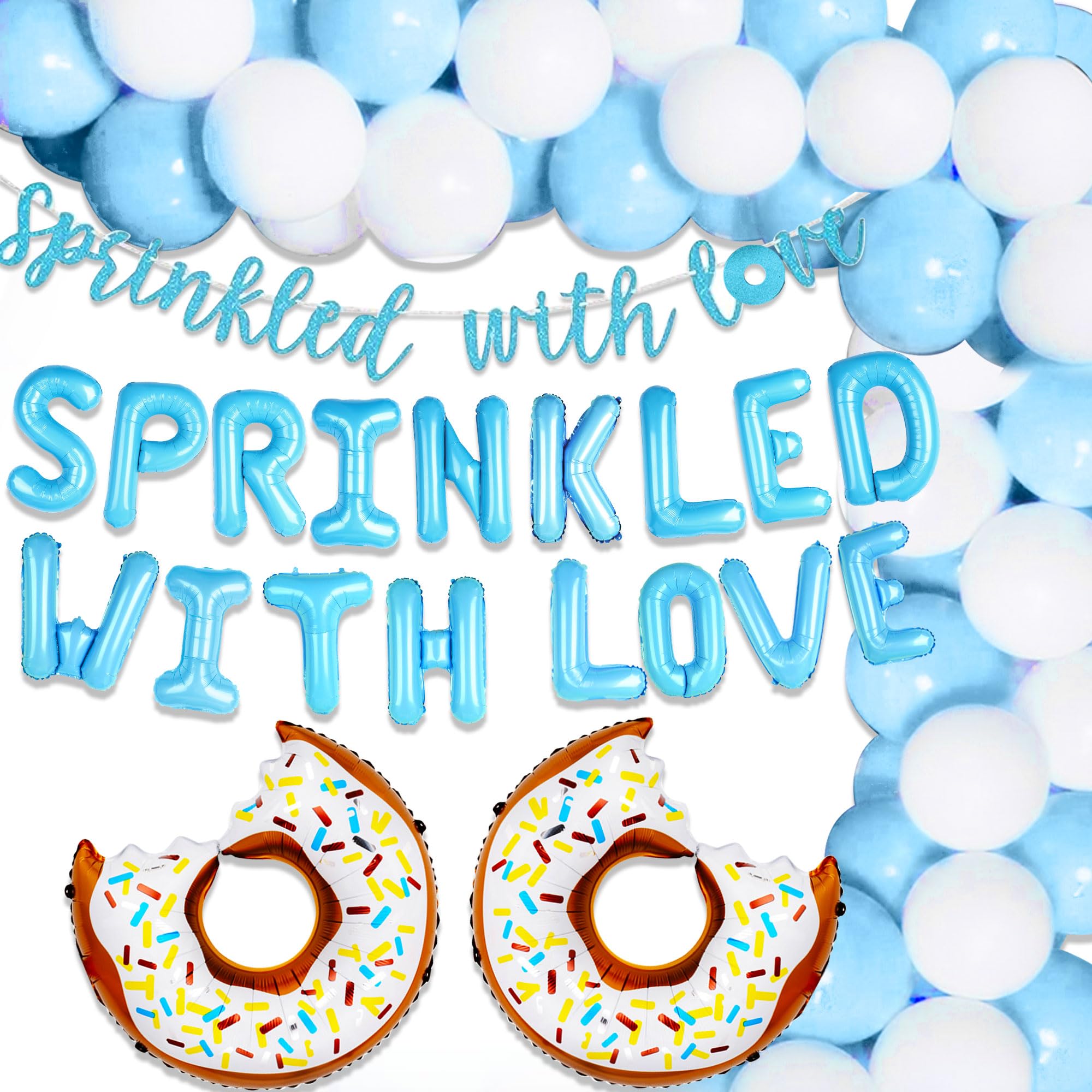 Amazon.com: JeVenis Blue Baby Sprinkle Decorations Boys Sprinkled With ...