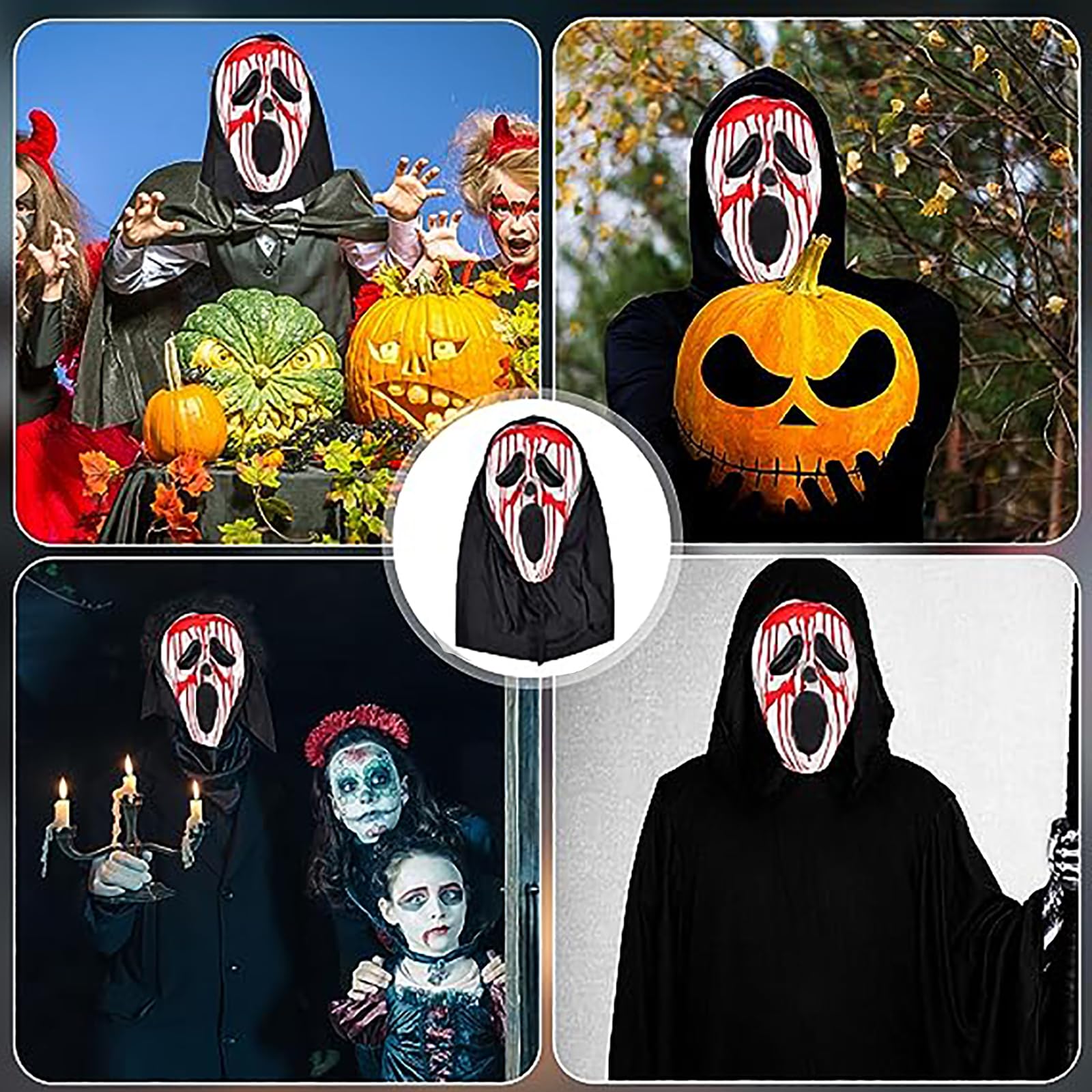 Lemotoy Halloween Mask,Bleeding Scream Mask,Scary Mask Horror Ghost ...