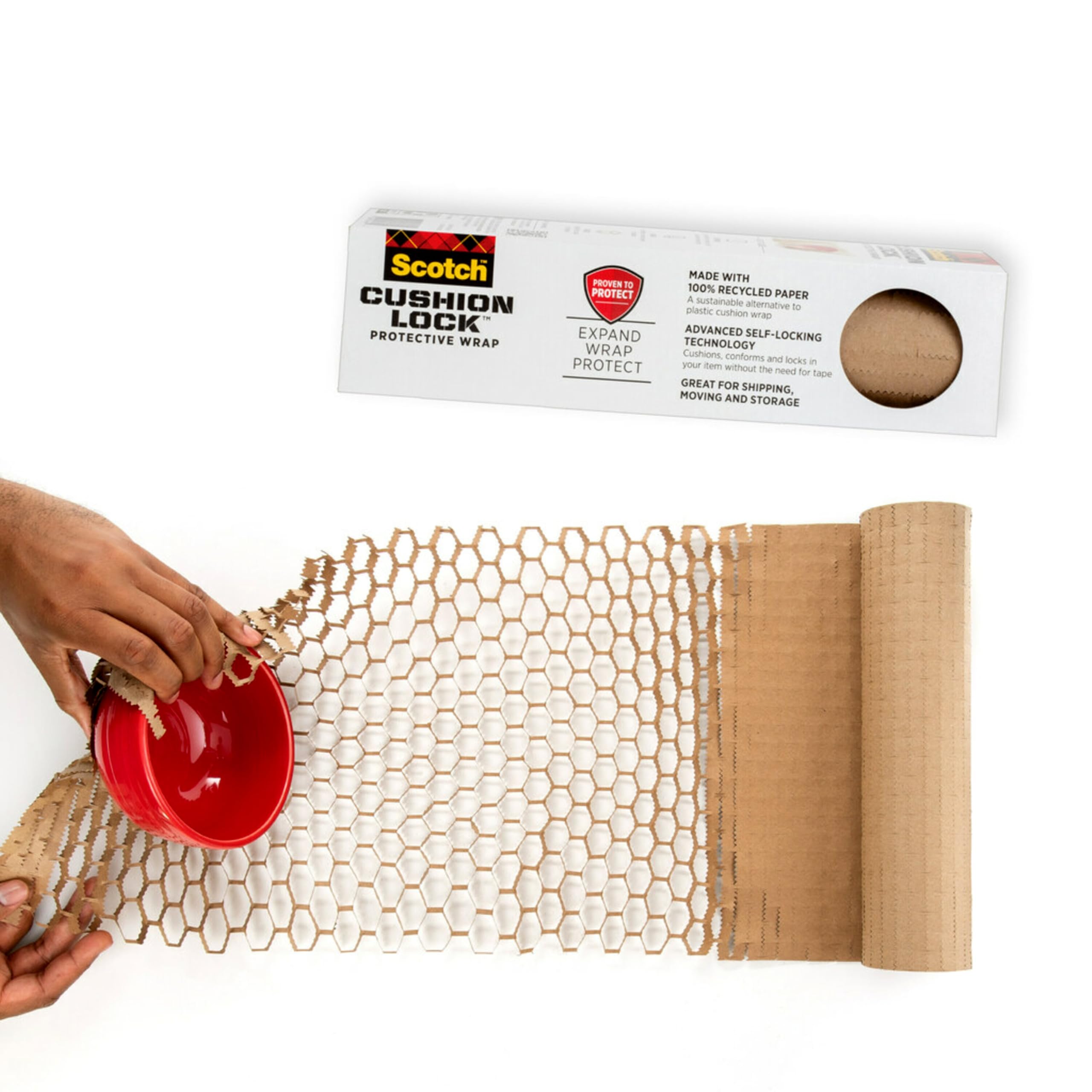 Scotch Cushion Lock Protective Wrap, 12 in. x 30 ft., Replaces Plastic ...