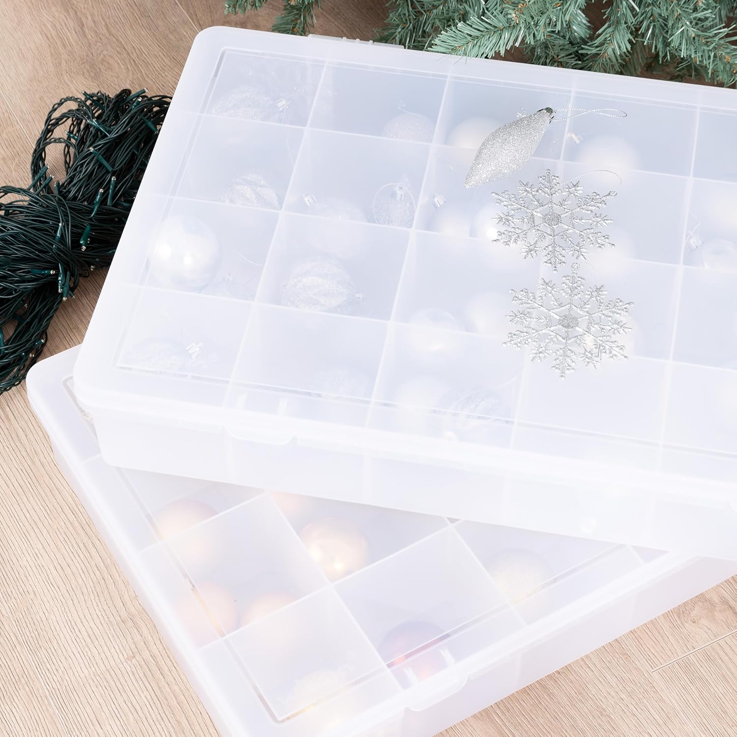 Wham 2x 7.01 Large Organiser with 24 Divisions/Compartments in Clear ...