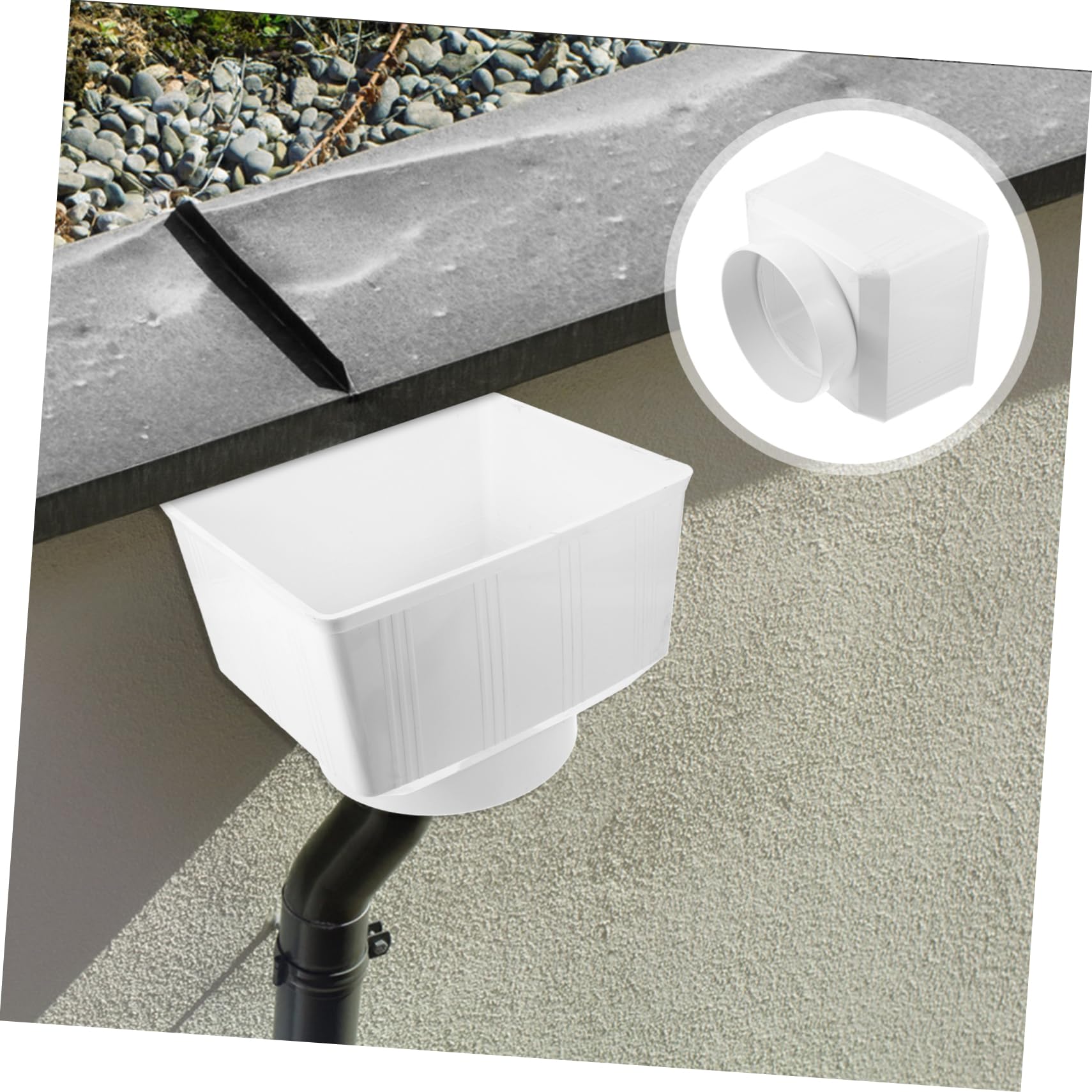 Outdoor Rain Gutter Adapter Axio Rain Gutter Adapter Plastic Downspouts ...