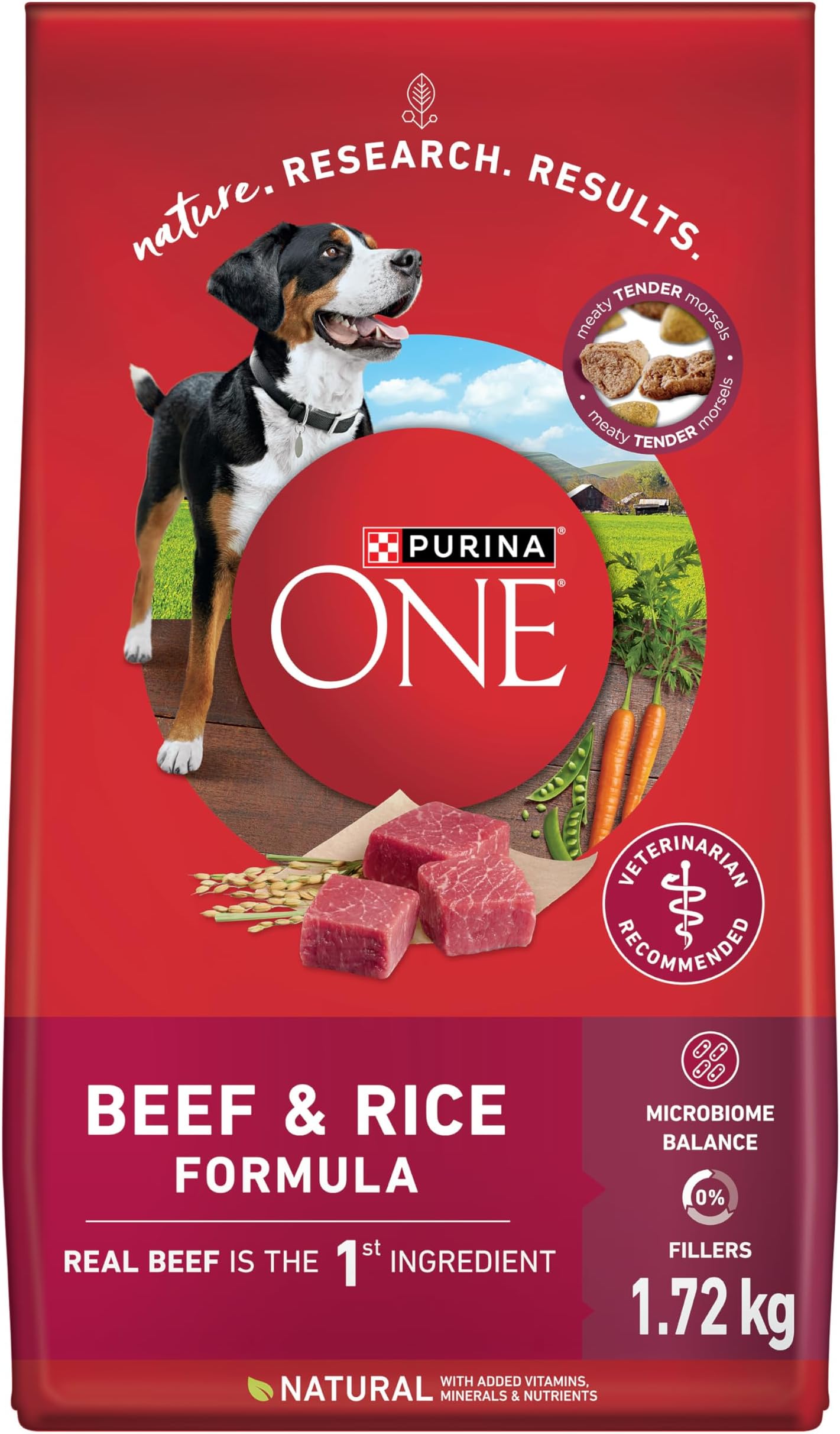 Purina ONE Dry Dog Food, Microbiome Balance Beef & Rice Formula - 1.72 ...