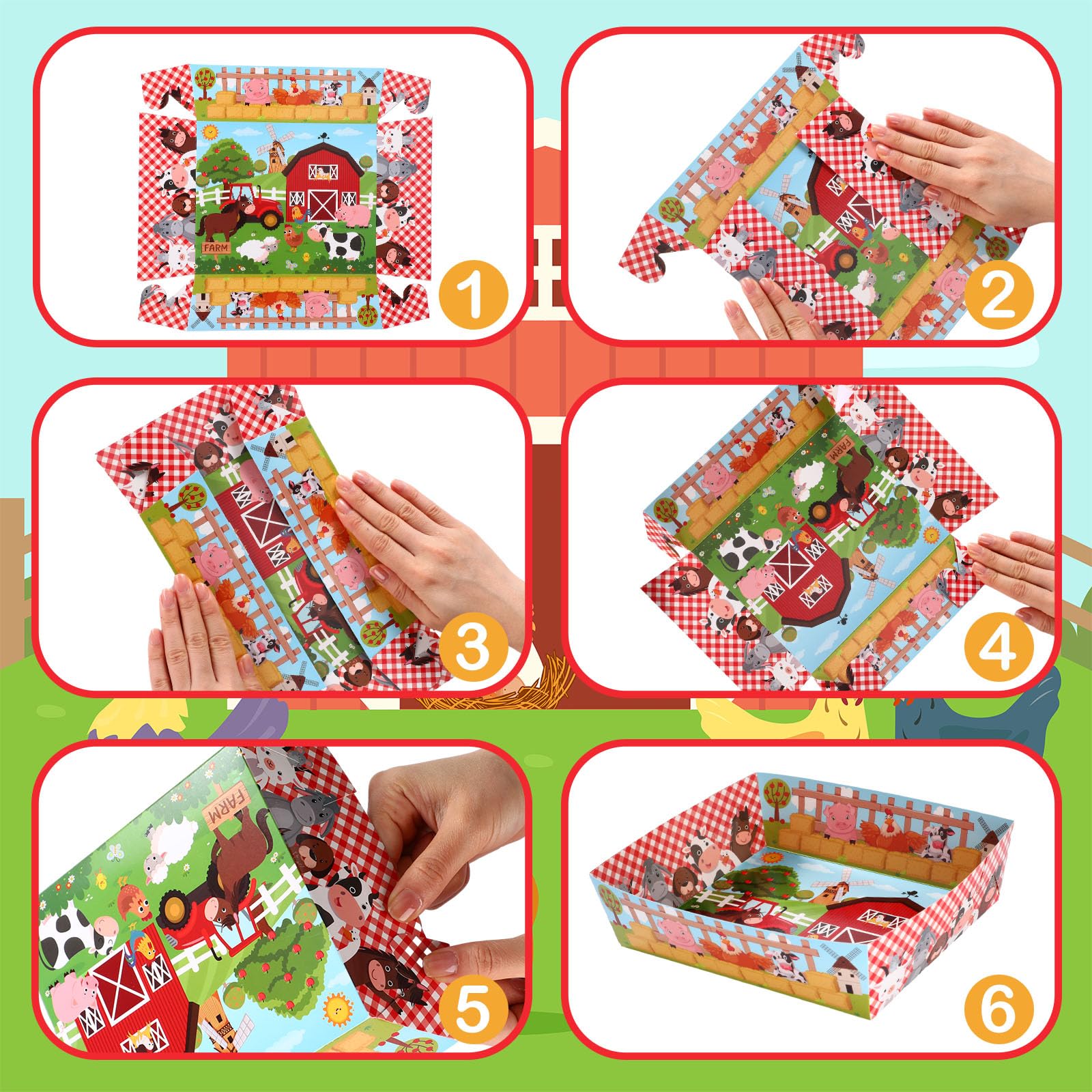 Snapklik.com : 36 Pcs Farm Animals Theme Party Decorations Barnyard ...