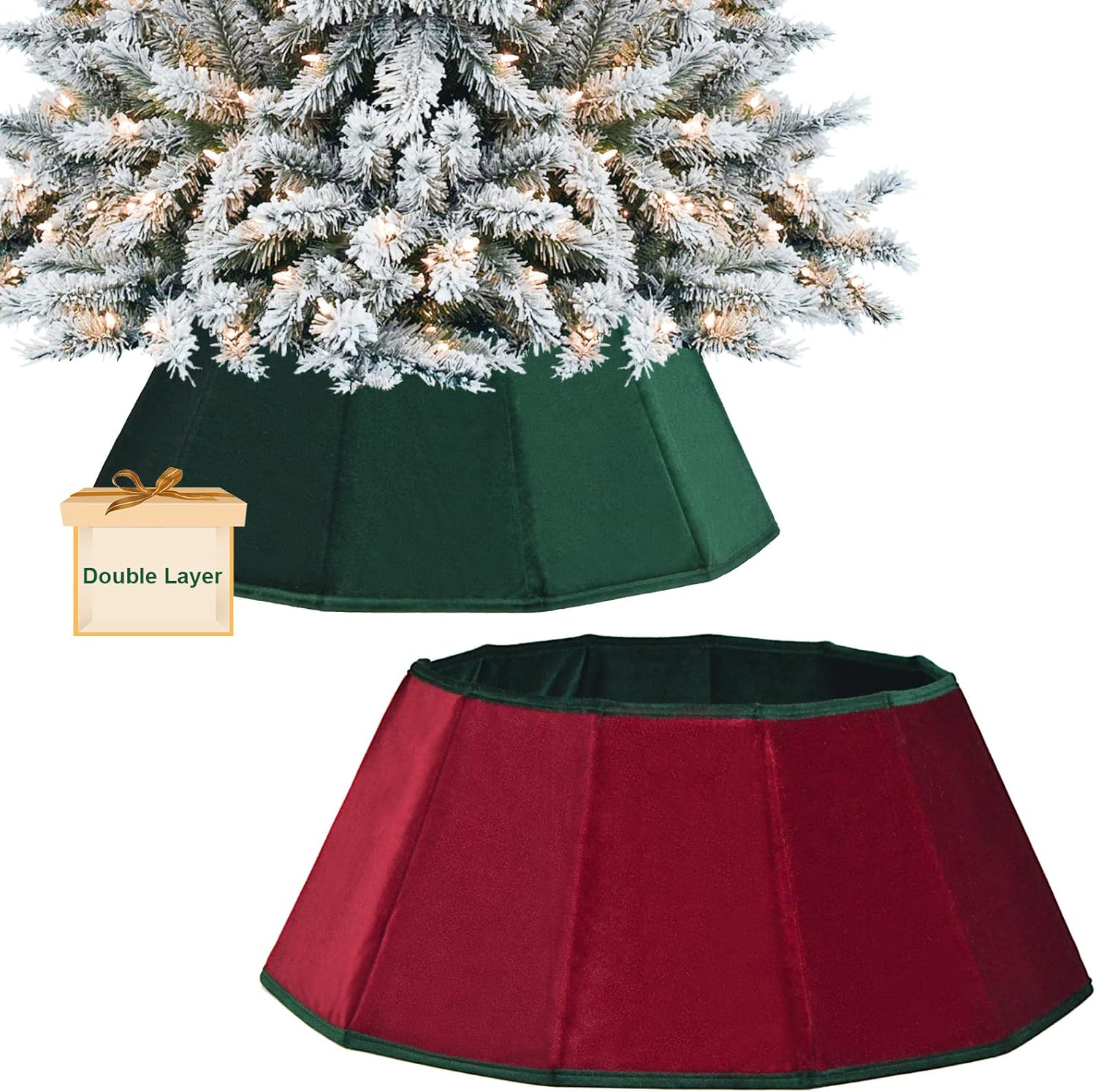 Amazon.com: succulentlovers Double Sided Velvet Christmas Tree Collar ...