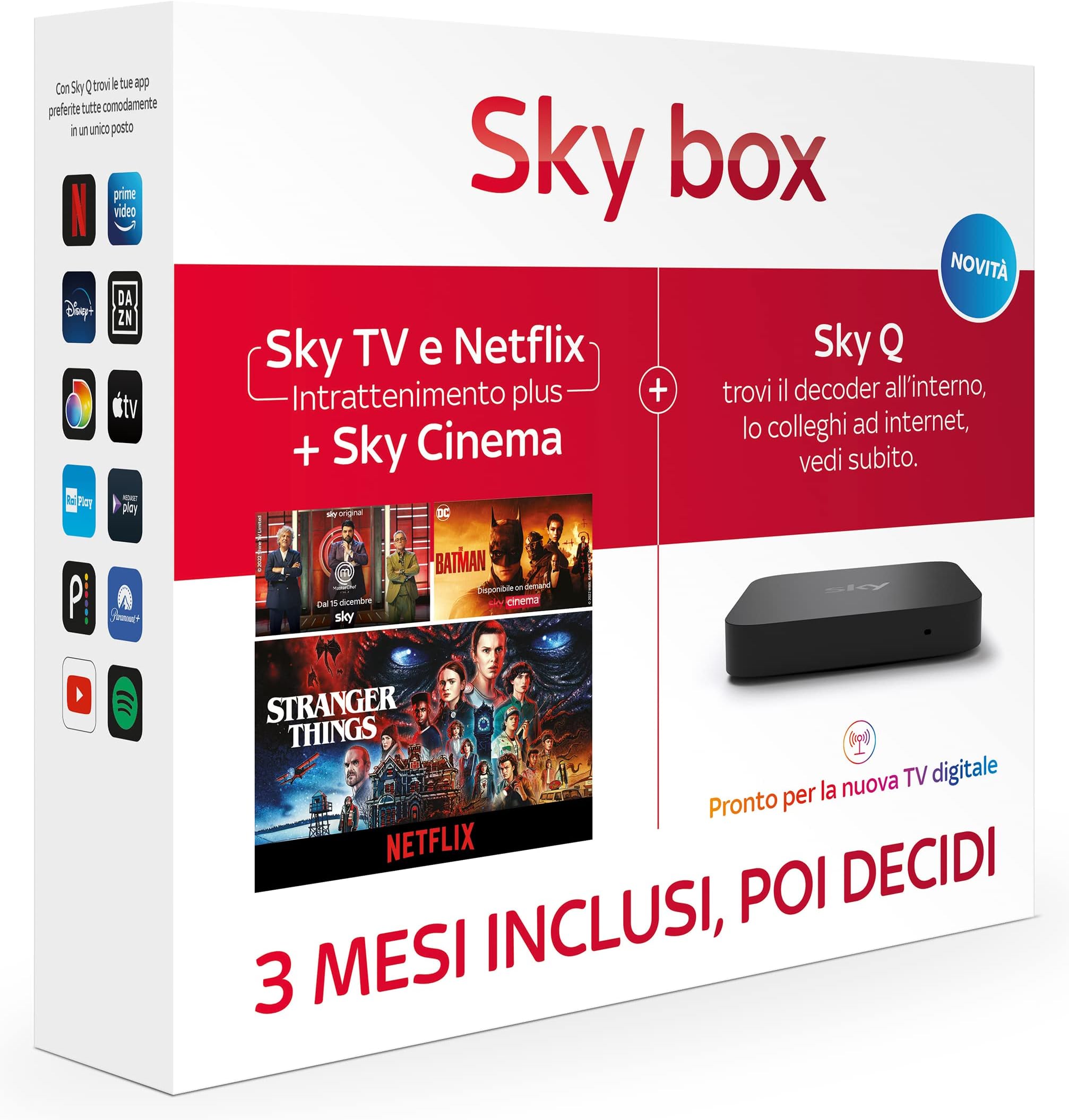 Sky box con 3 mesi di Sky TV e Netflix (Intrattenimento plus) + Sky ...