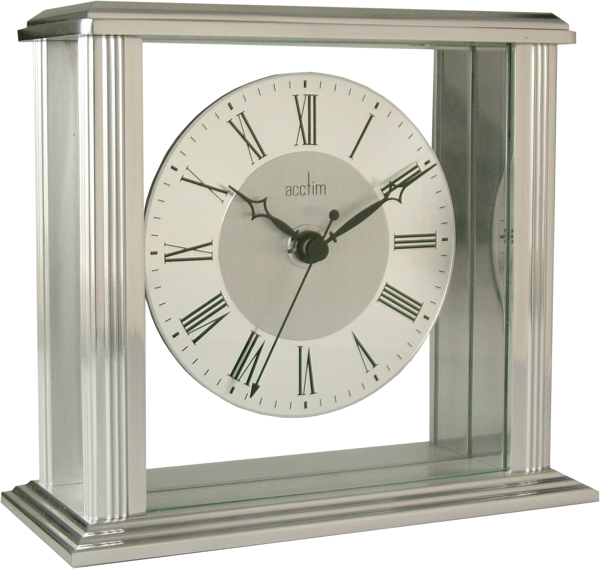 Acctim Mantel Clock, Metal, Silver, 13.7 x 15.5 x 6.8 : Amazon.co.uk ...