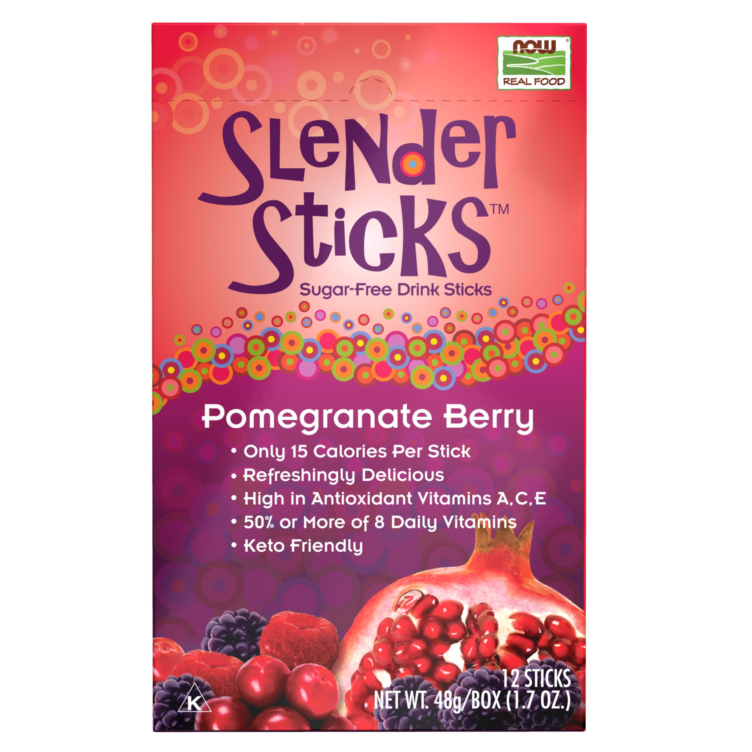 Amazon.com : NOW Foods, Slender Sticks, Pomegranate Berry, 15 Calories ...