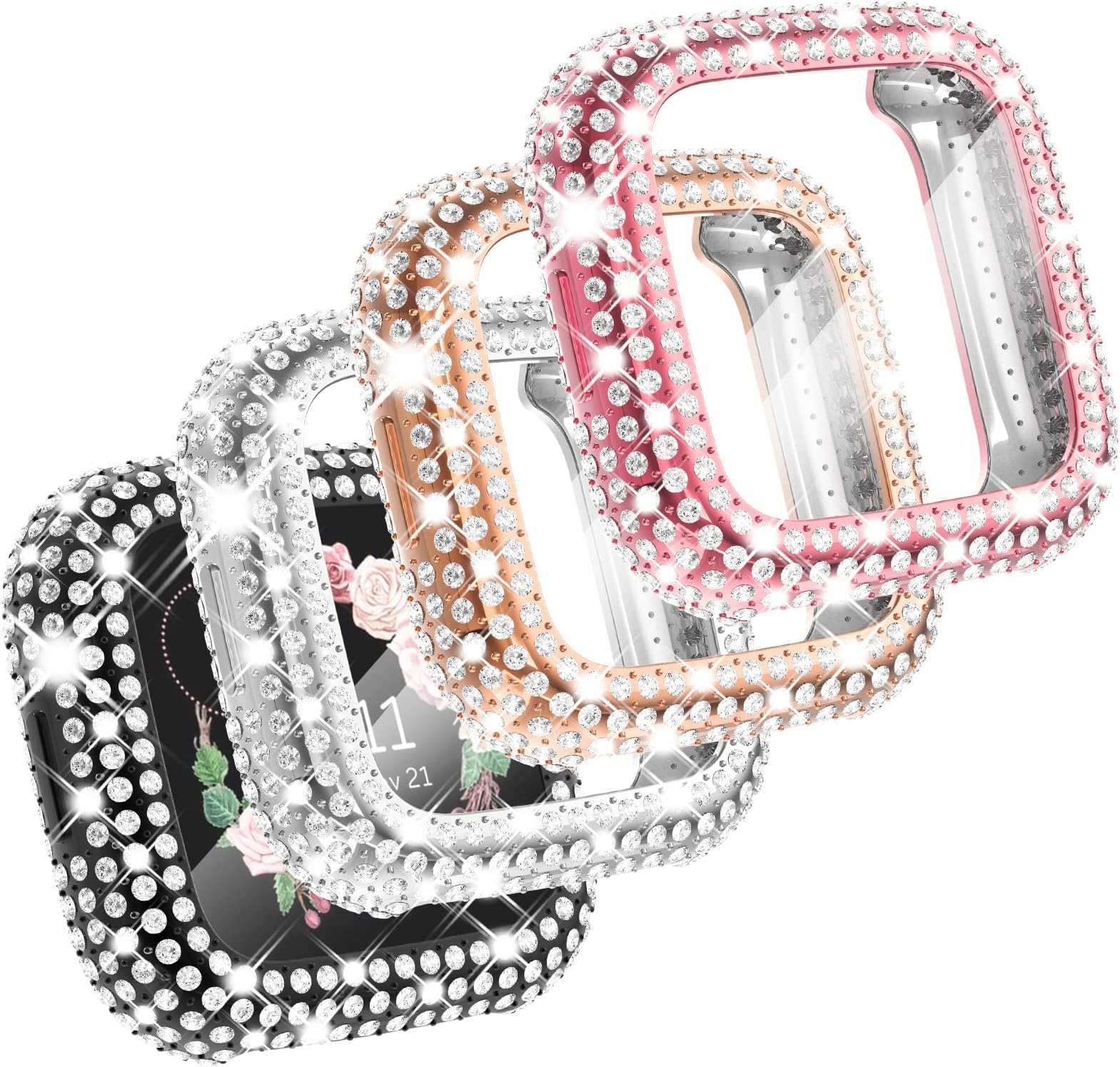 Amazon.com: CHANCHY 4 Pack Bling Case Compatible with Fitbit Versa 2 ...