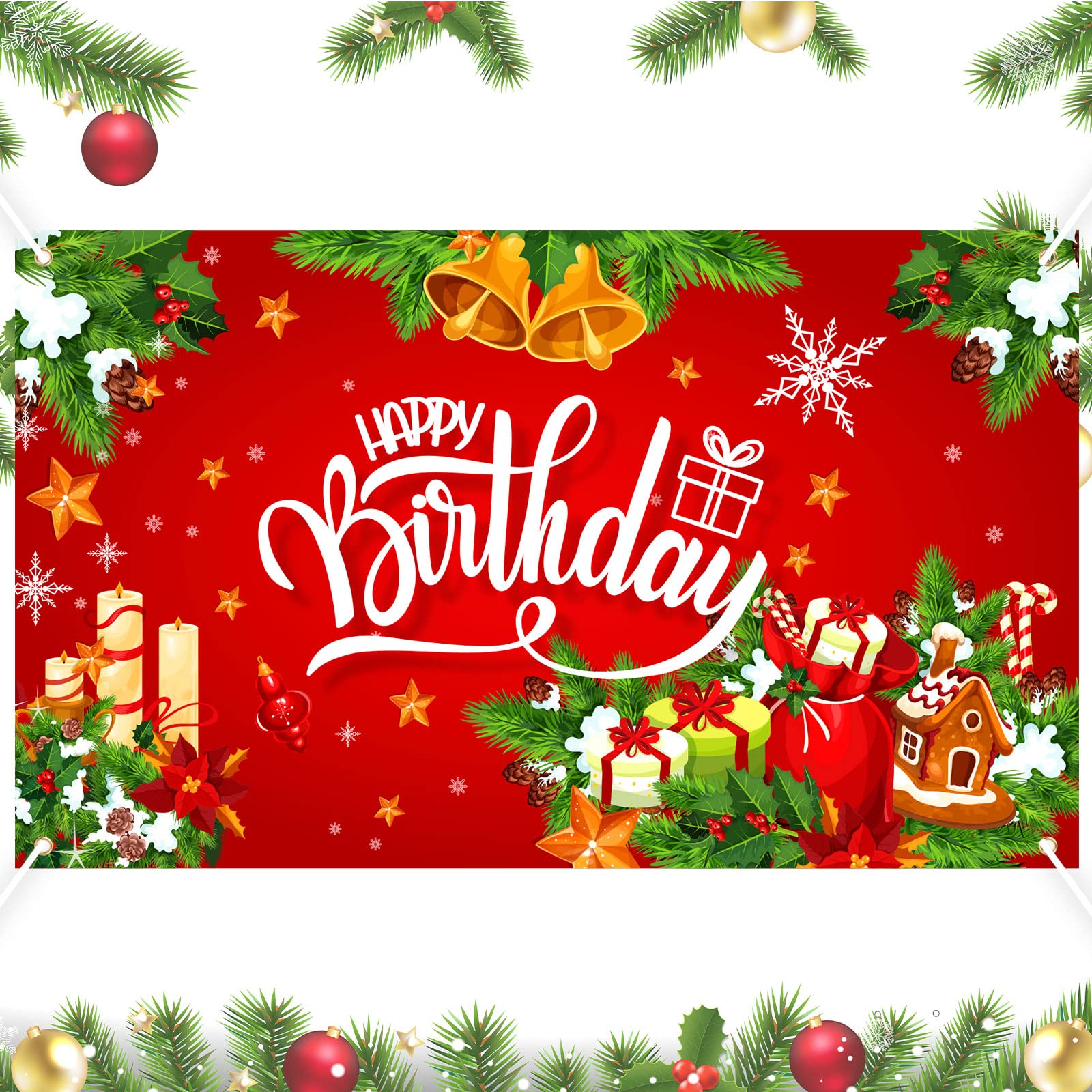 Amazon.com: Christmas Birthday Party Decorations Christmas Birthday ...