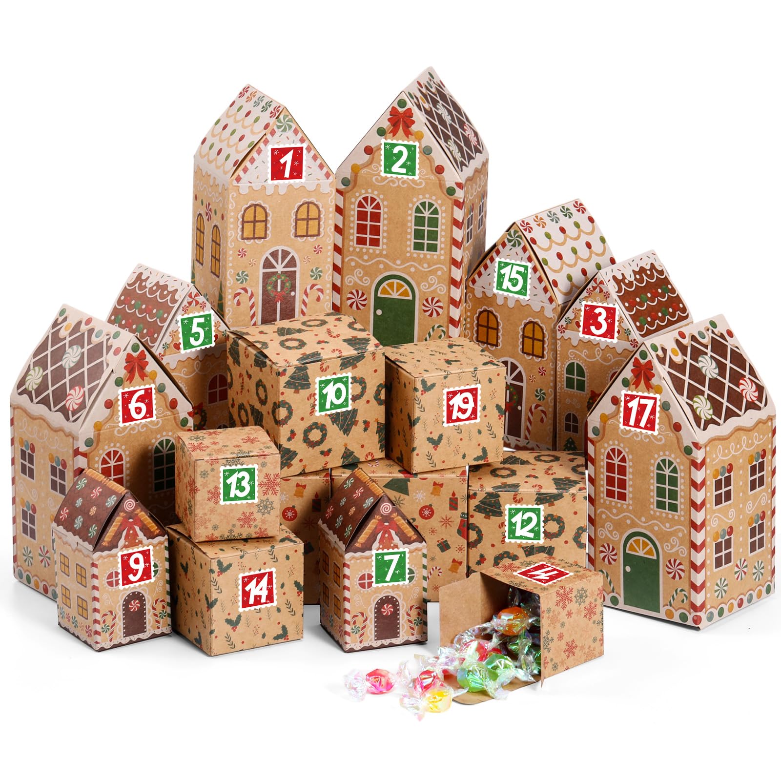 Snapklik.com : Blosssound 24 Pcs Christmas Advent Calendar Boxes DIY 24 ...
