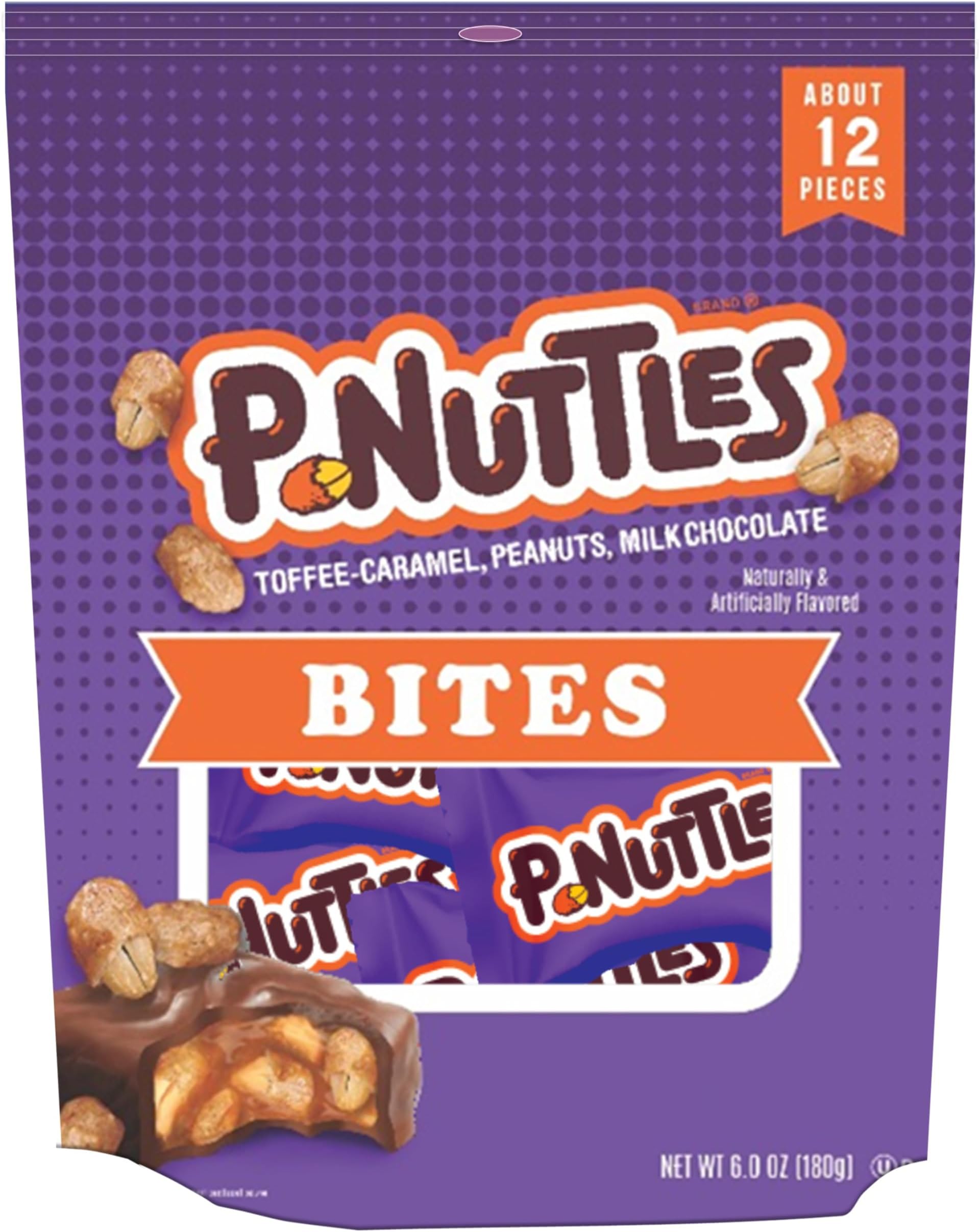 Amazon.com : P-Nuttles Chocolate Bar – Butter Toffee Peanuts Milk ...