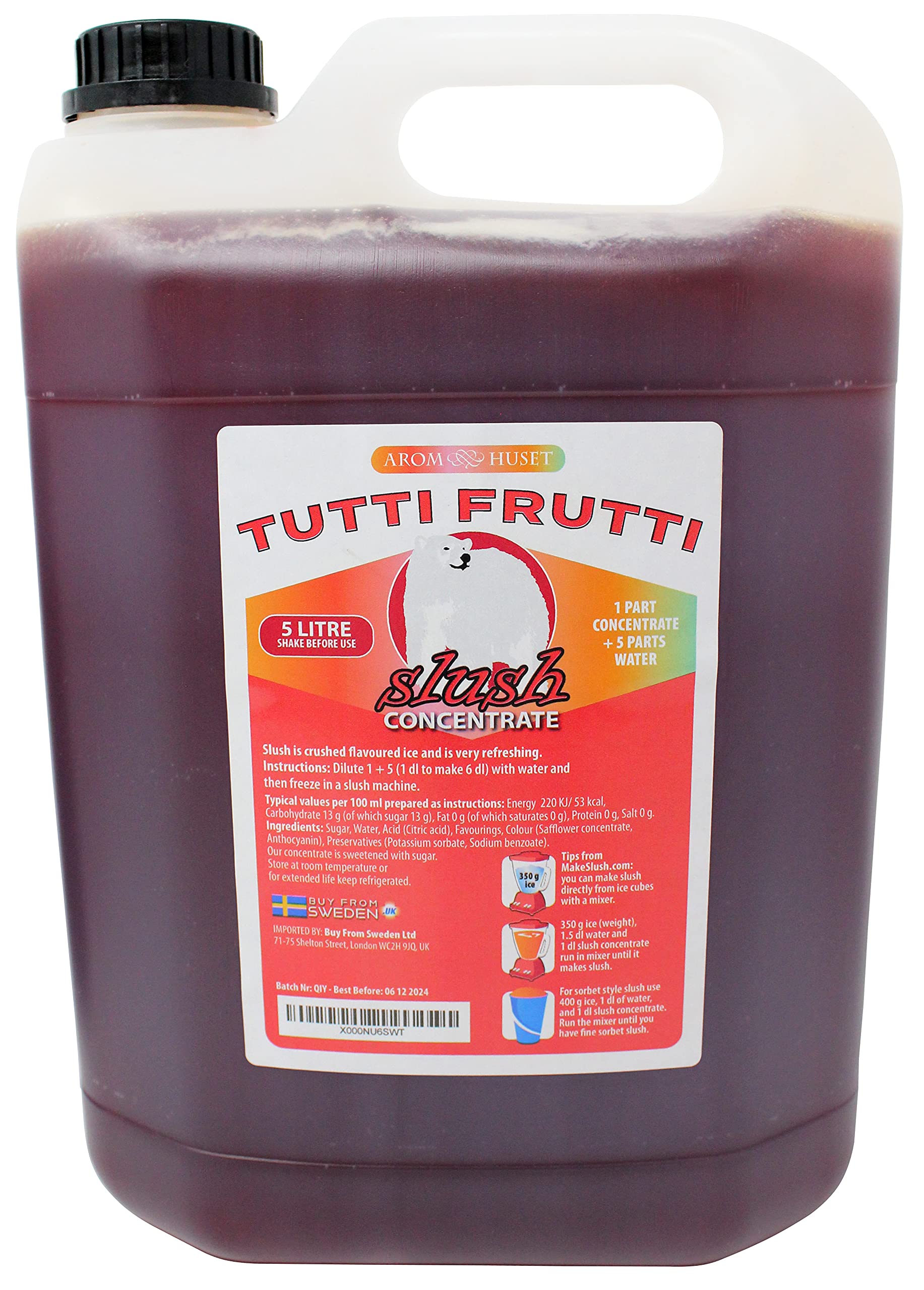 Buy Aromhuset Tutti Frutti Slush 5 litres – Flavoured Frozen Slushie s ...