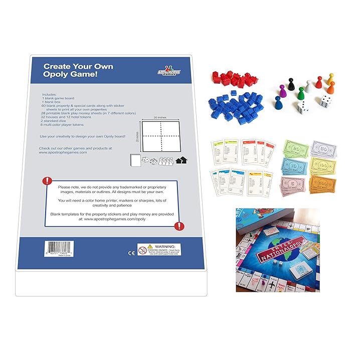 Buy Create Your Own Opoly Game (Blank Game Board, Box & Opoly ...