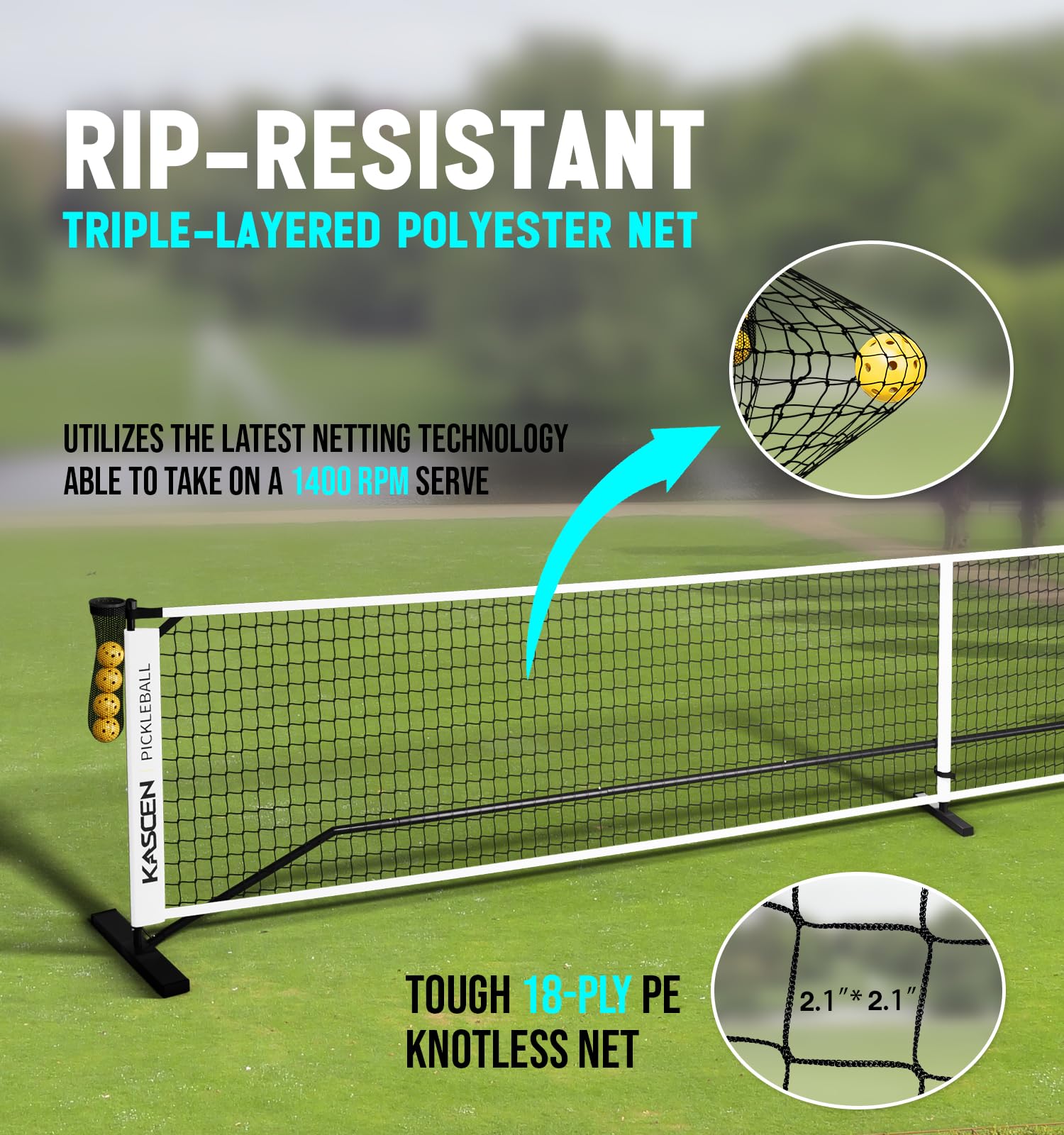 Snapklik.com : Kascen Pickleball Net - 22 FT Regulation Size Portable ...