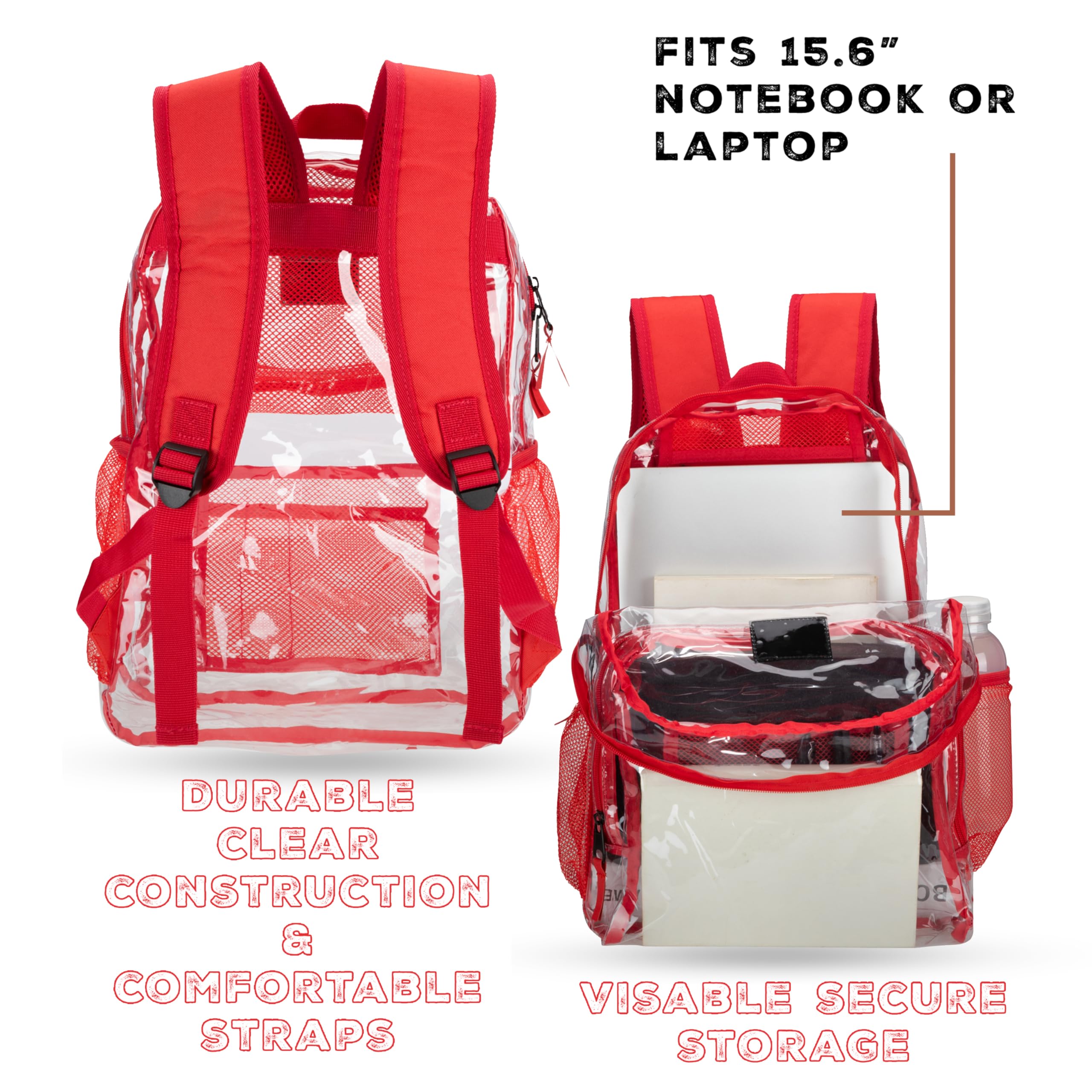Snapklik.com : Lee Clear Water Resistant Durable Backpack - Plastic See ...
