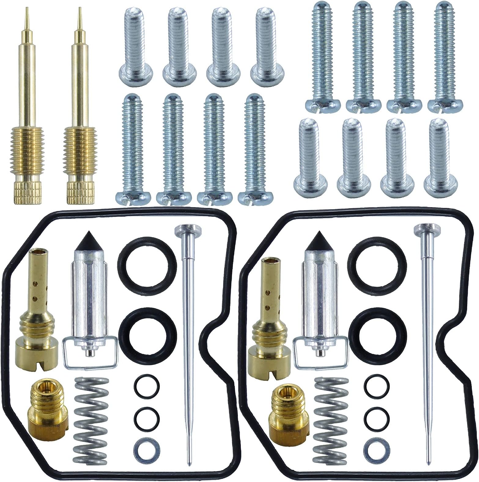 Amazon.com: POSFLAG 2 Pack EX250 Carburetor Gaskets Jets Rebuild Kit ...