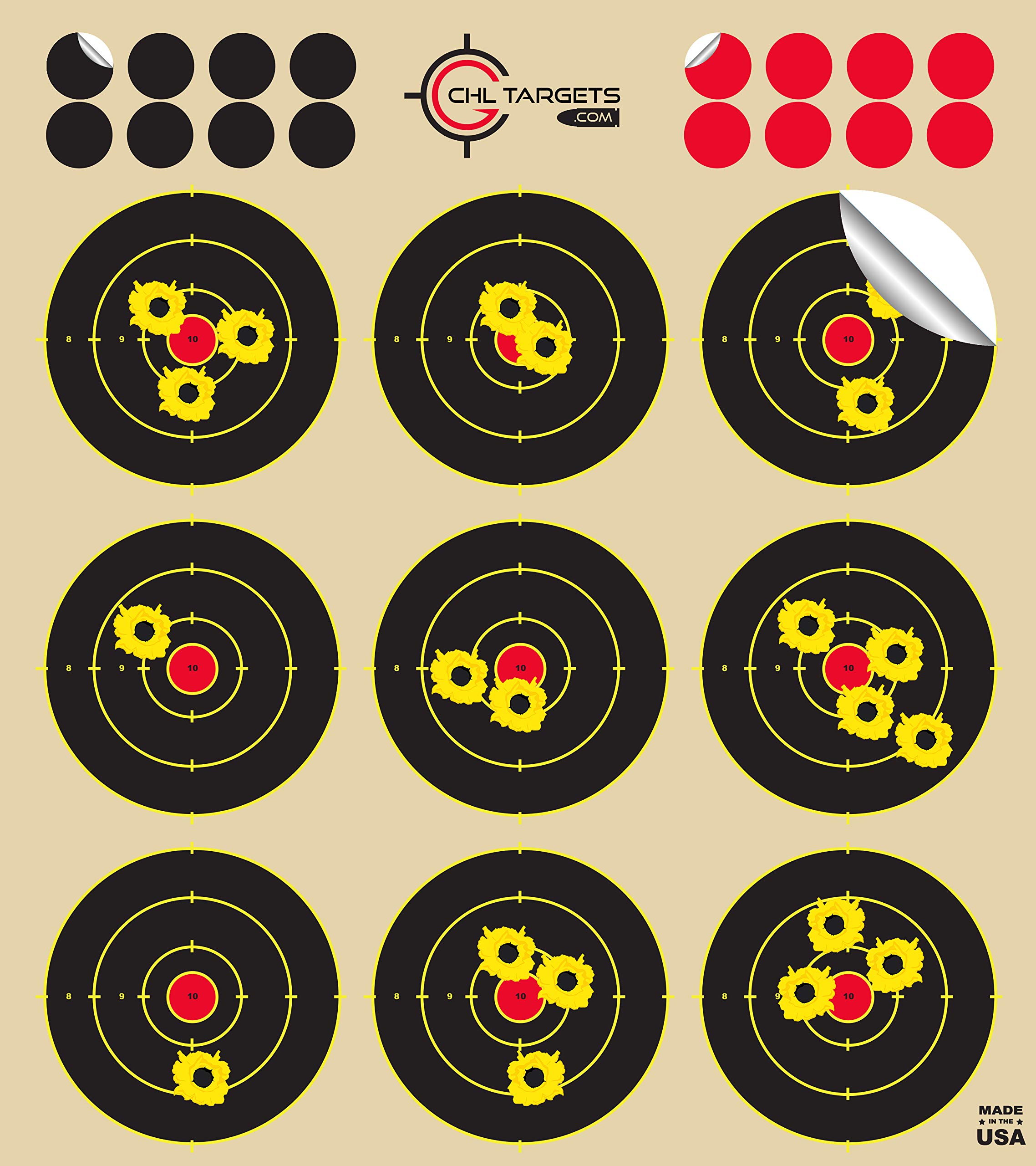 Buy Reactive Targets (Peel-and-Stick - Adhesive Target) 3" Bulls Eye 9 ...