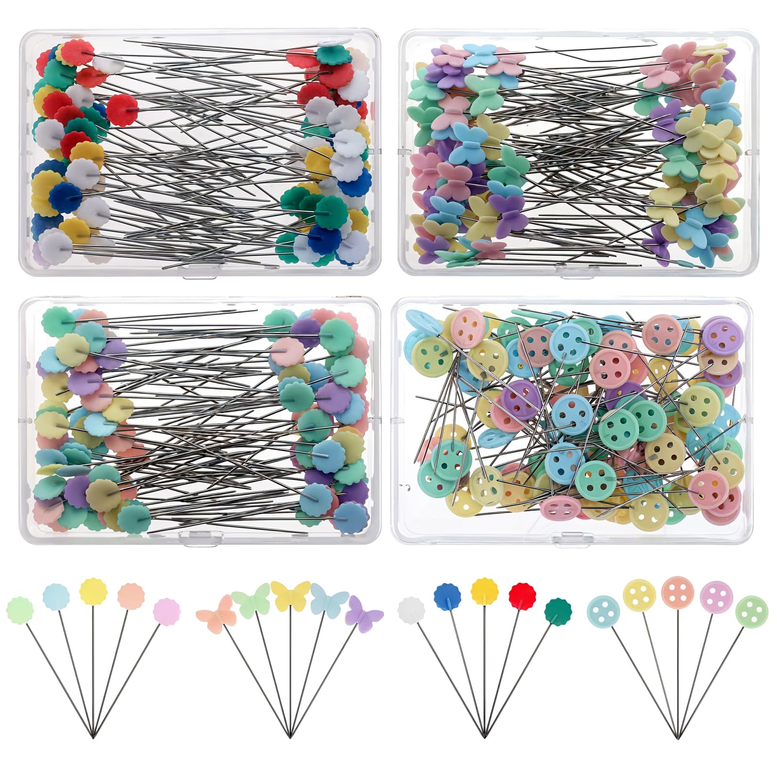 Amazon.com: 400Pcs Flat Head Straight Pins Kits, Straight Pins, Sewing ...