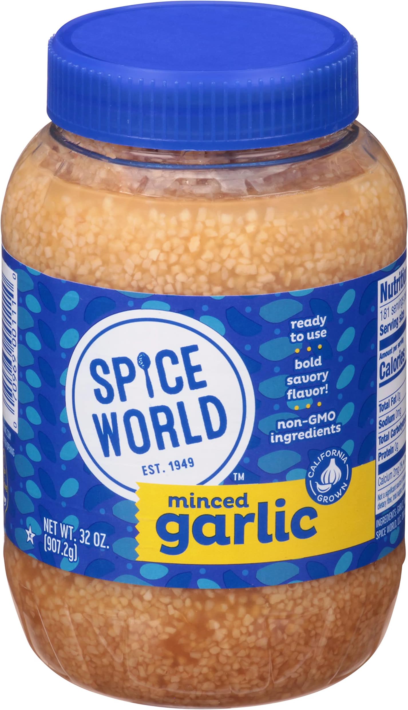 Amazon.com : Spice World Minced Garlic – Bulk 32 oz Garlic Container ...