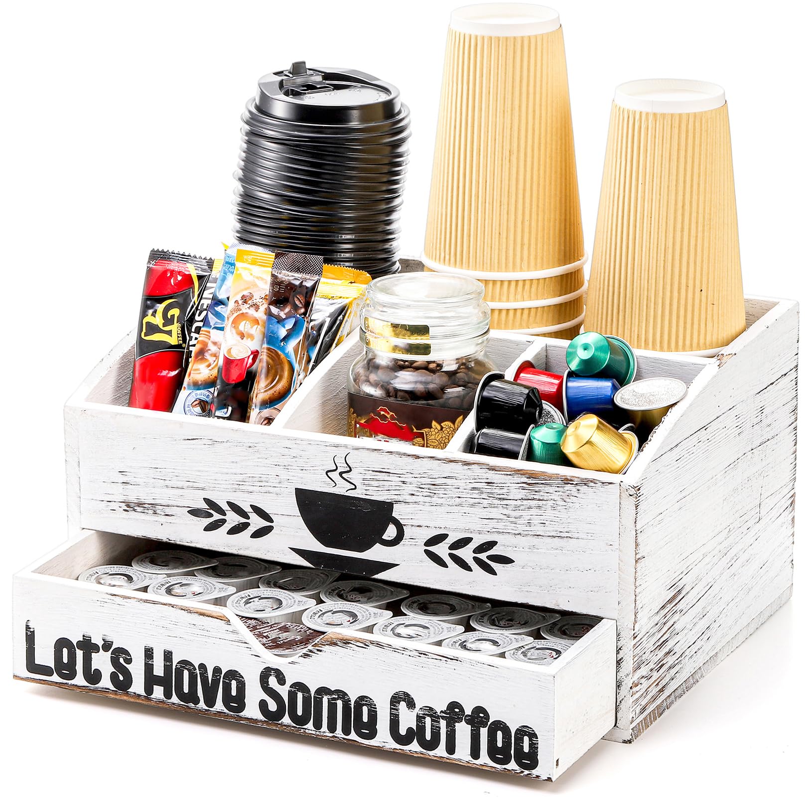Amazon.com: Nicunom Coffee Station Organizer for Countertop, Coffee Bar ...