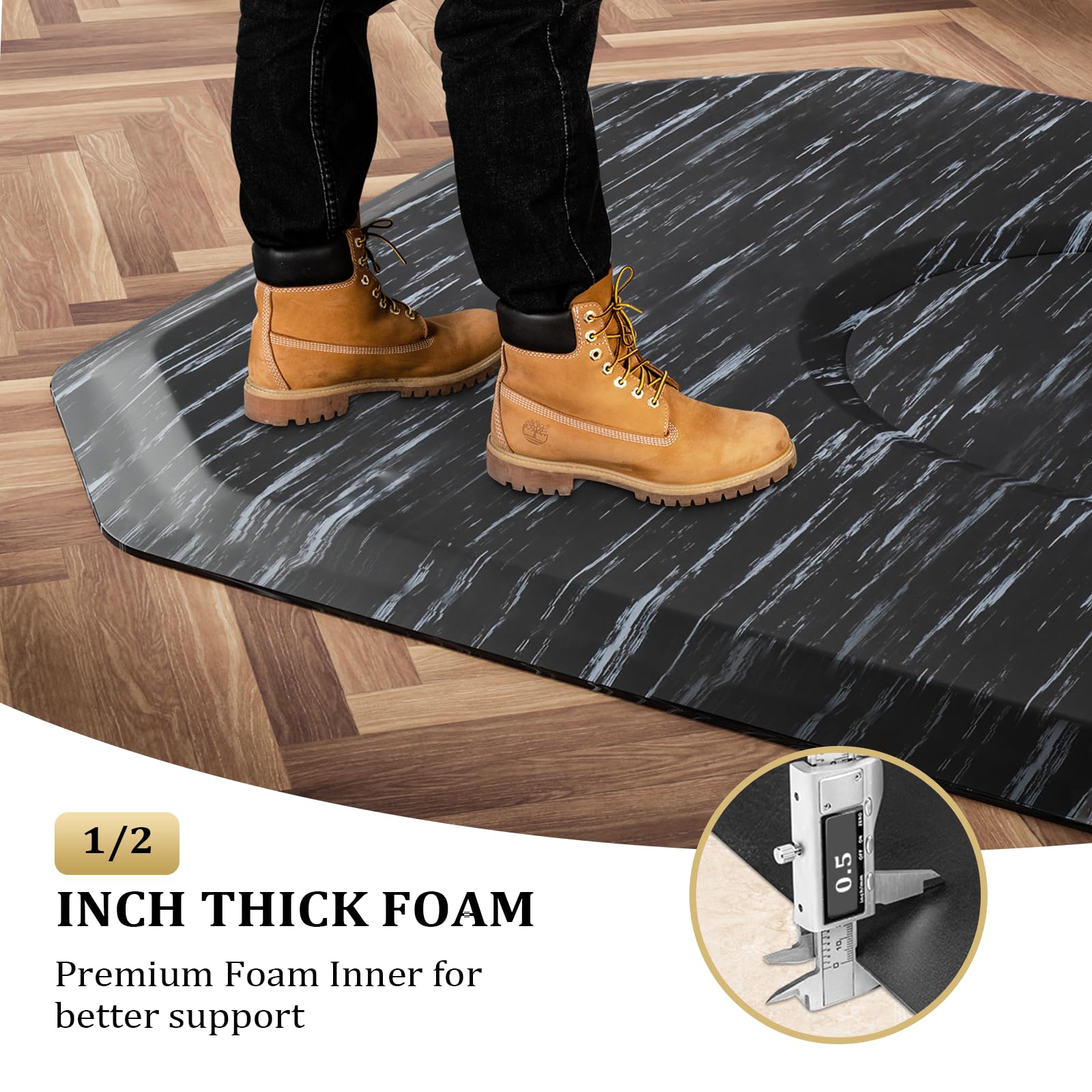 Mefeir 4 ft. x 5 ft. Thick Salon Mat for Hair Stylist, Hairdresser ...