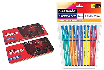 Classmate Invento Geometry Box & Classmate Octane- Blue Ball Pens (Pack ...