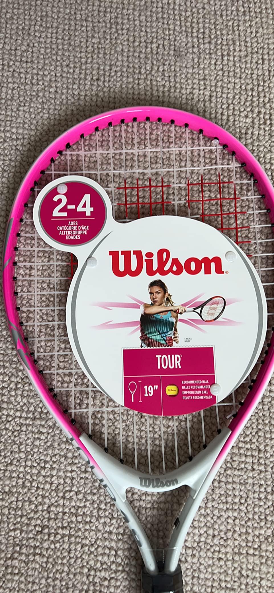 Wilson Tour Junior 19,21,23,25 Tennis Racket + 3 Balls Pink/Red Girls ...