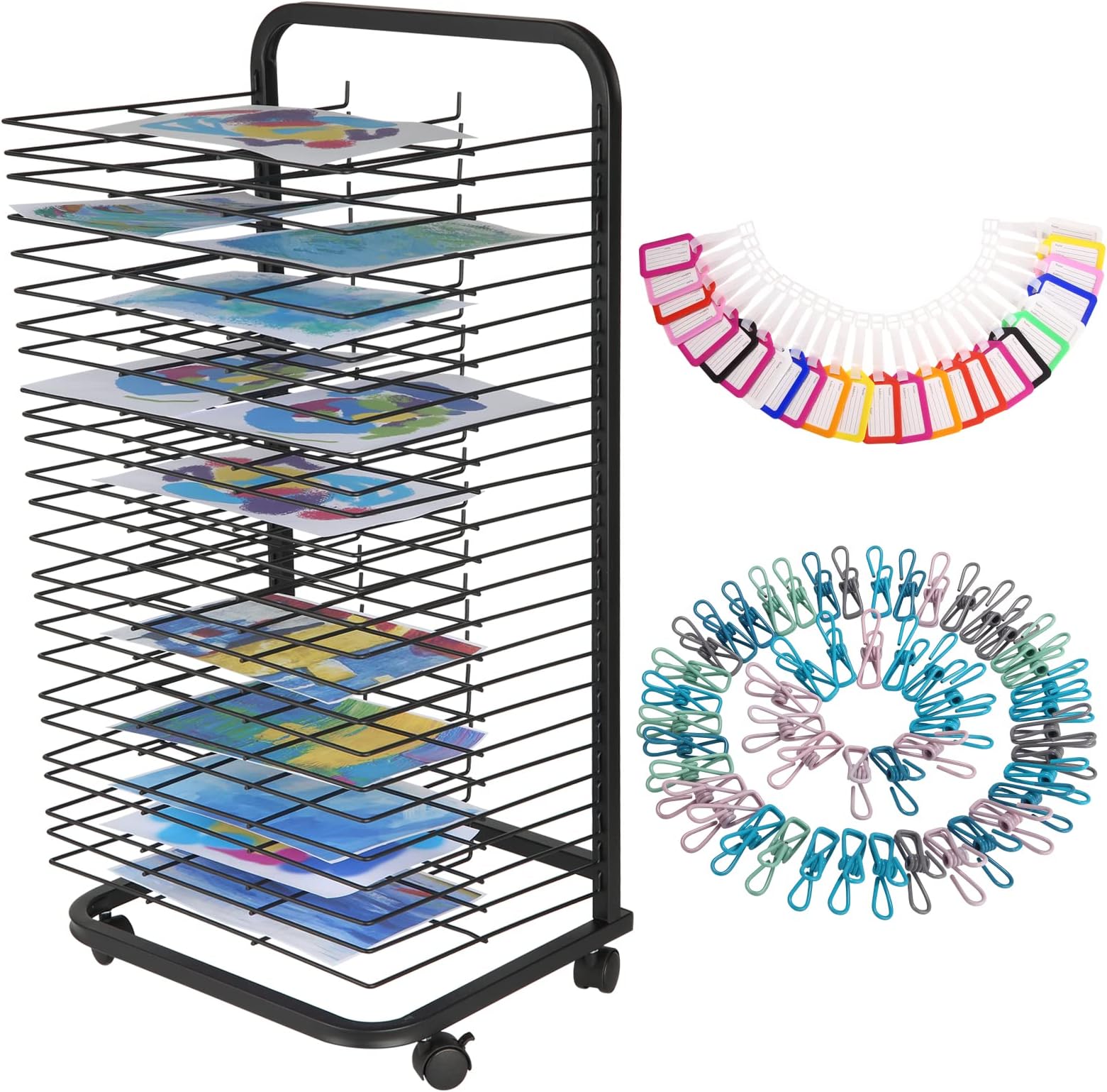Amazon.com: CuisinAid 25-Shelf Art Drying Rack, Mobile Metal Art ...