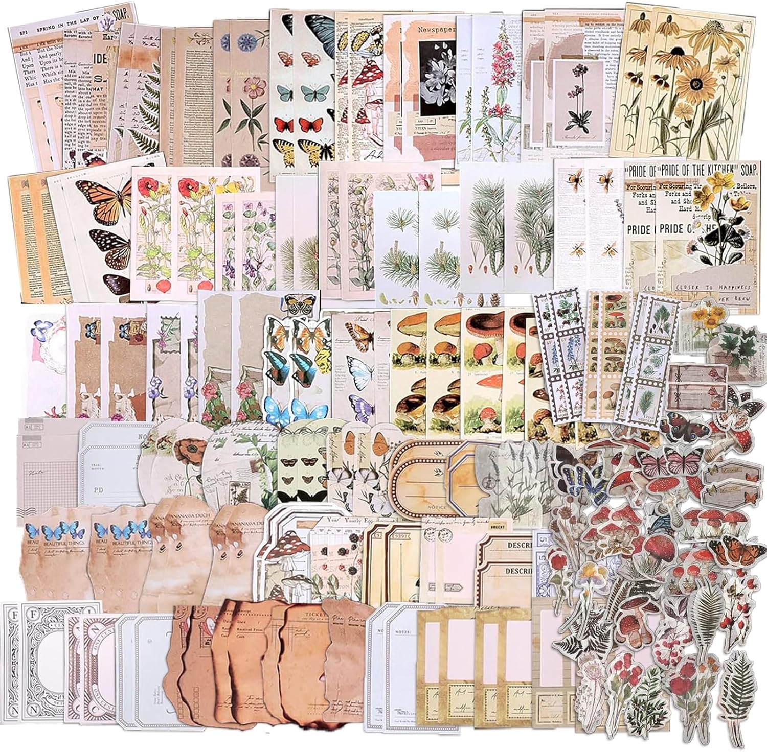 TAMUNI Journaling Scrapbook Supplies Kit – Vintage Scrapbook Stickers ...