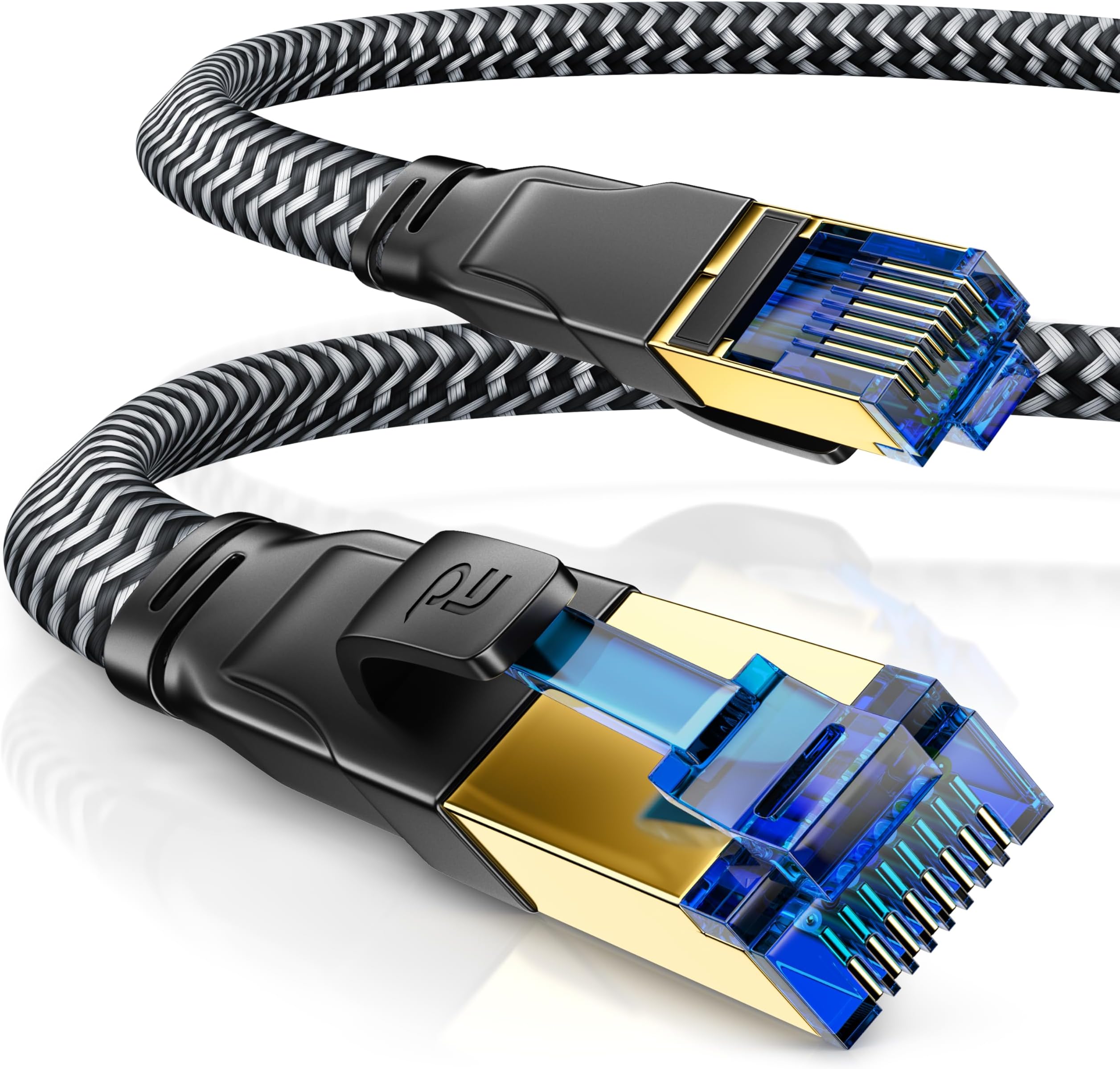 CSL - 10m CAT 8 Netzwerkkabel Flach und Dünn - LAN Kabel für 40 Gigabit ...