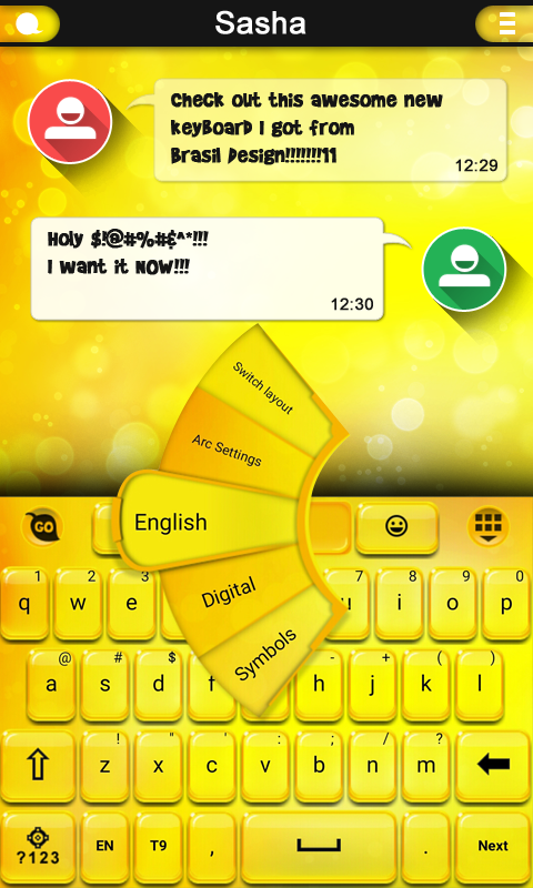 Gold Light GO Keyboard - App on Amazon Appstore
