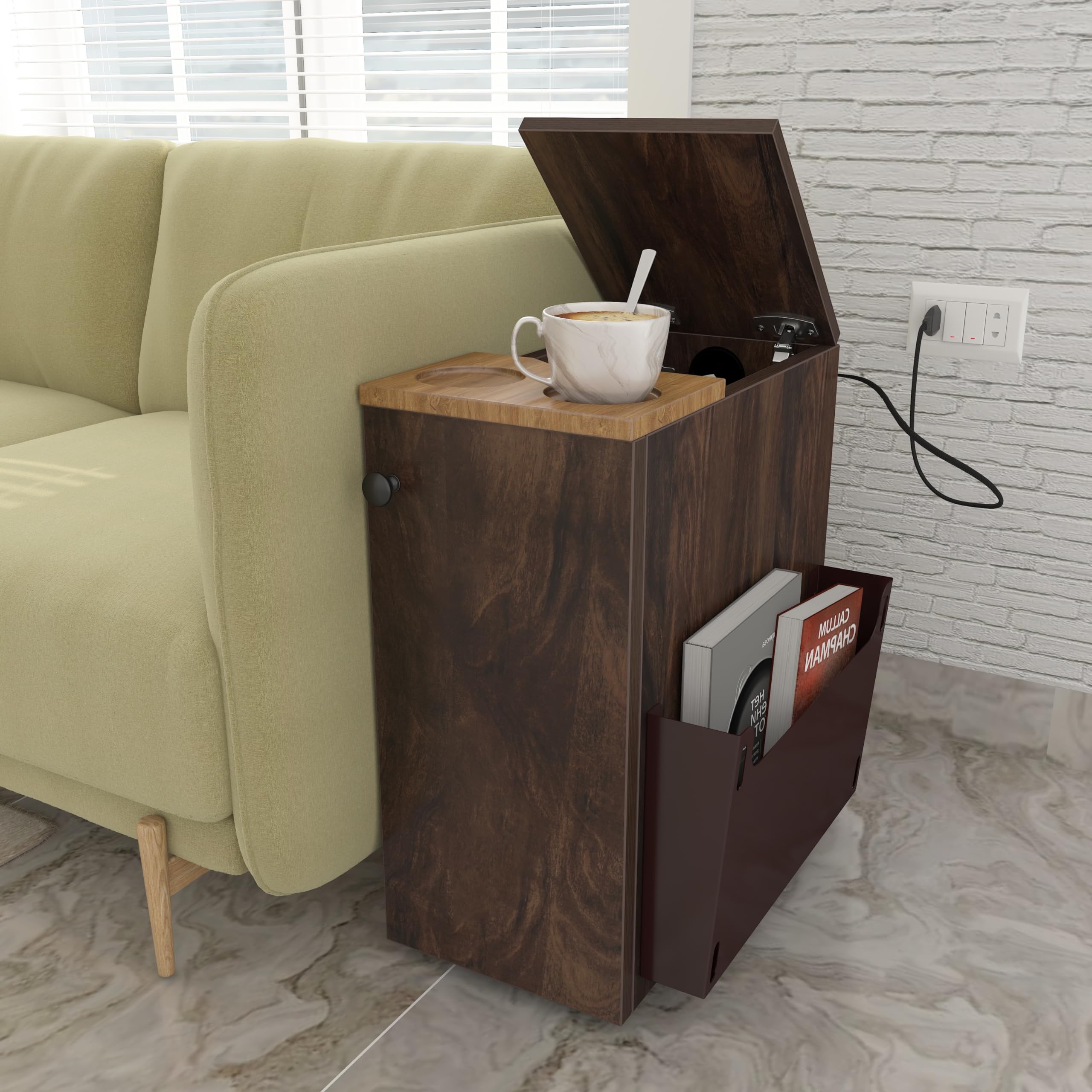 Studio Kook SEZ Sofa Mate Left Side Table (Engineered Wood,Junglewood ...