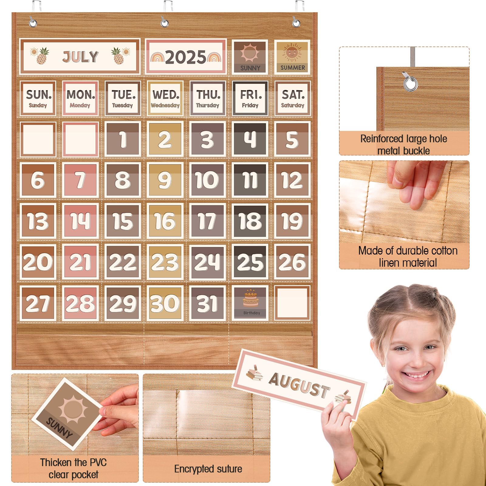 Snapklik.com : Sinload Classroom Calendar Pocket Chart Set Calendar ...
