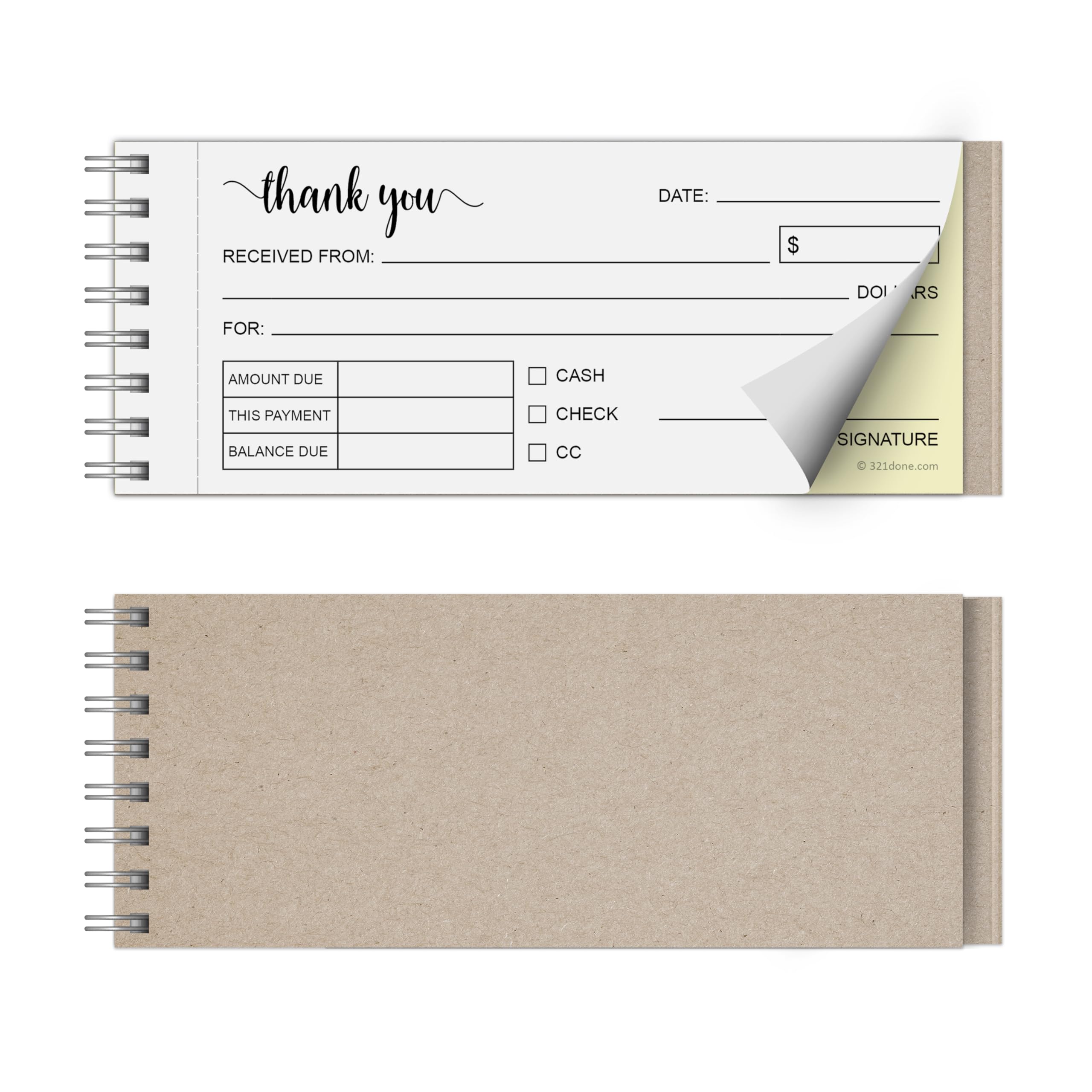 Snapklik.com : 321Done Thank You Receipt Book, Made In USA - 275x6, 2 ...