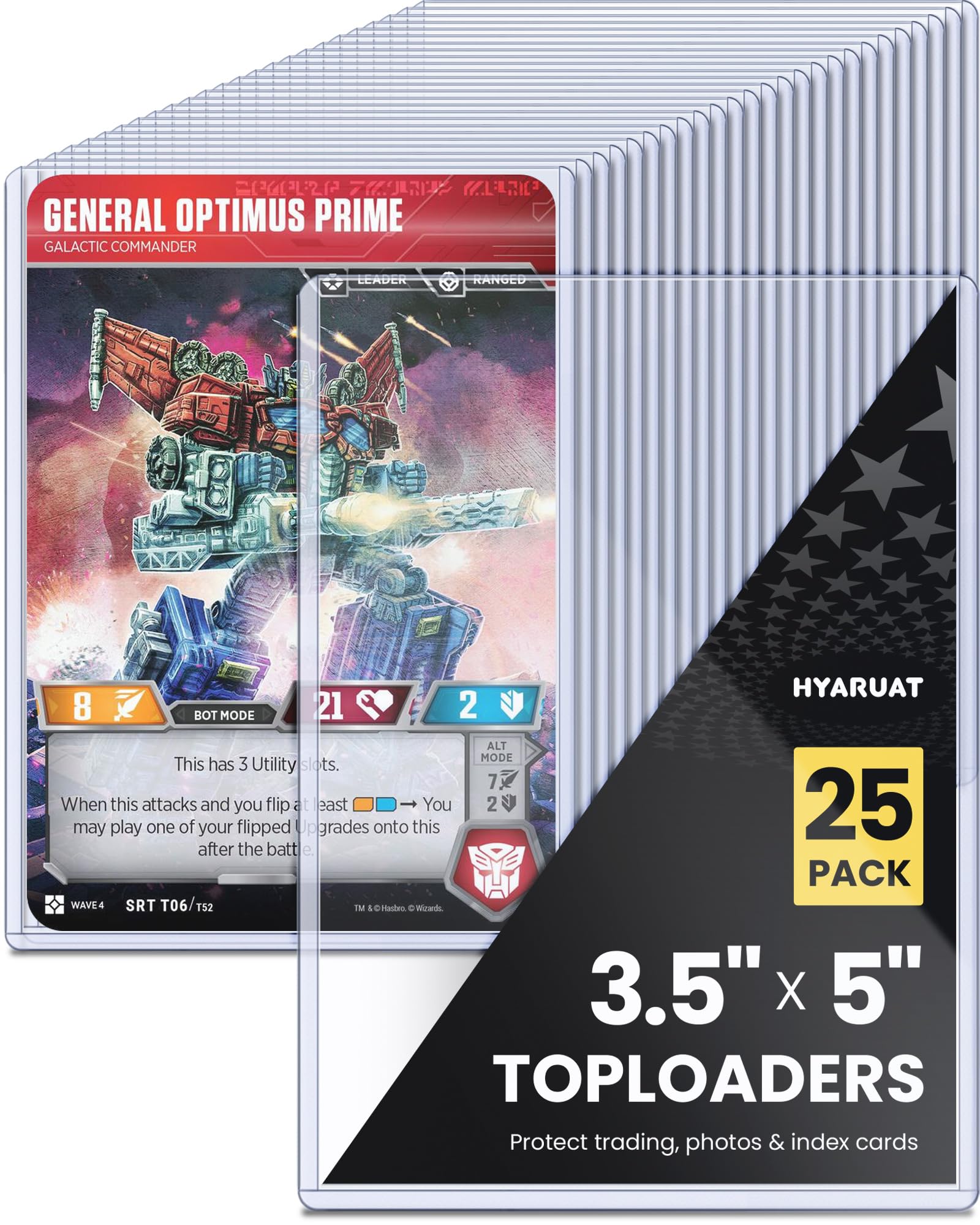 Amazon.com: HYARUAT 3.5x5 Toploader - Semi-Rigid Plastic Sleeves, Clear ...