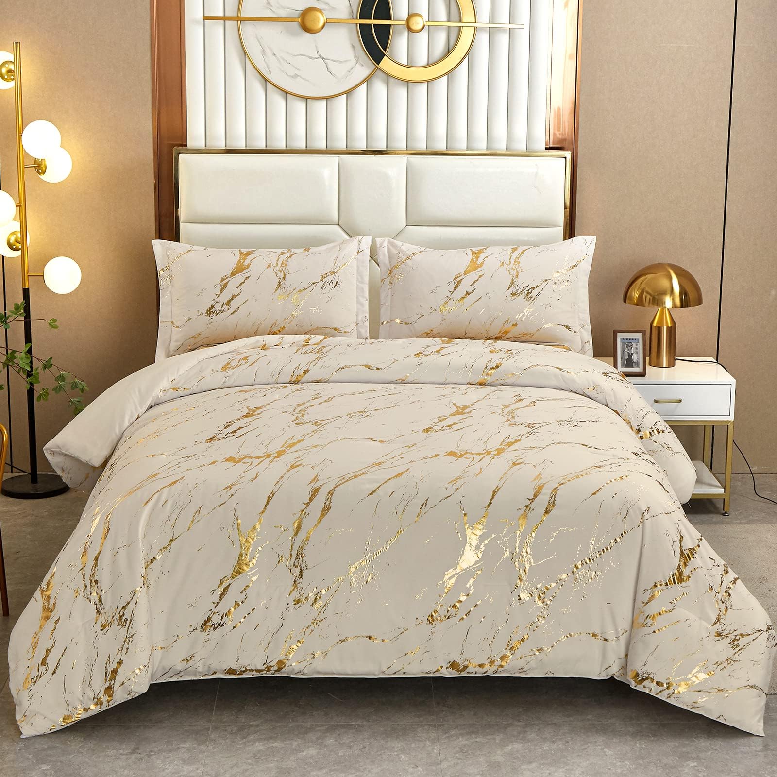 Amazon.com: 9 Piece Cal King Gold Imperial Comforter Set : Home & Kitchen