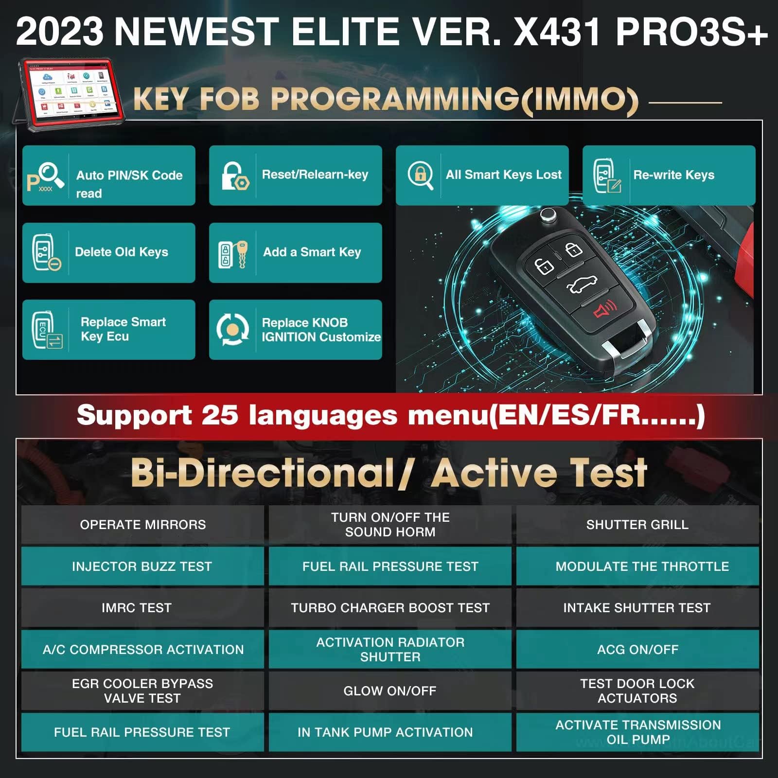 Snapklik.com : X431 PRO3S+ V50 High-End Scanner, 2025 Upgrade Topology ...