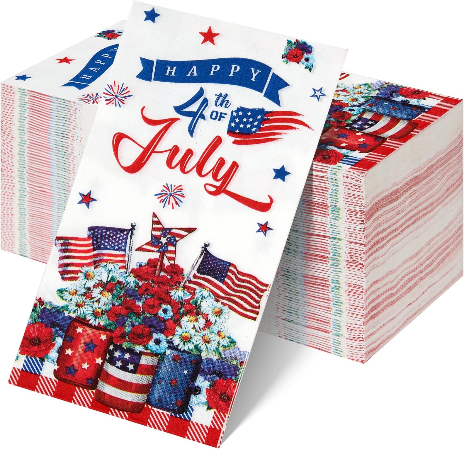 Amazon.com: 100Pcs Patriotic Napkins Party Supplies,4th of July ...