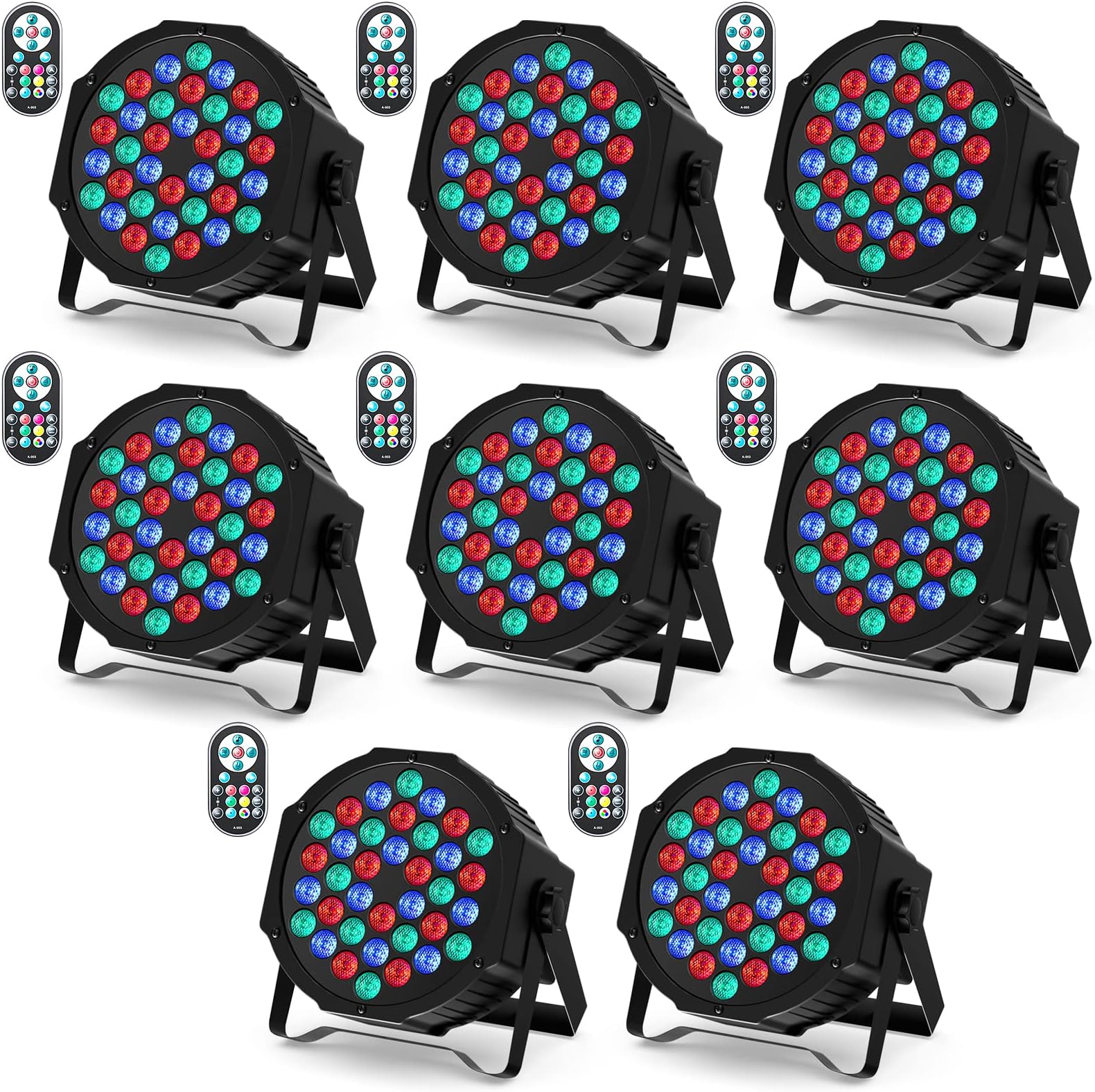 U`King 8 Pack LED Par Light, RGB 36 LED Stage Lights Console 7CH ...