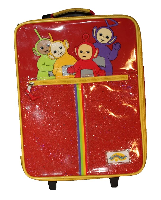 PBS Teletubbies Rolling Child's Red Sparkly Suitcase Features all 4 ...