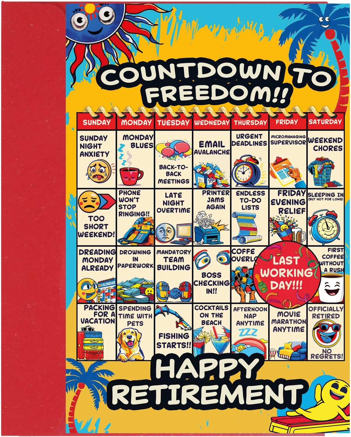 Amazon.com : Funny Retirement Card for Women Men Coworker Colleague ...