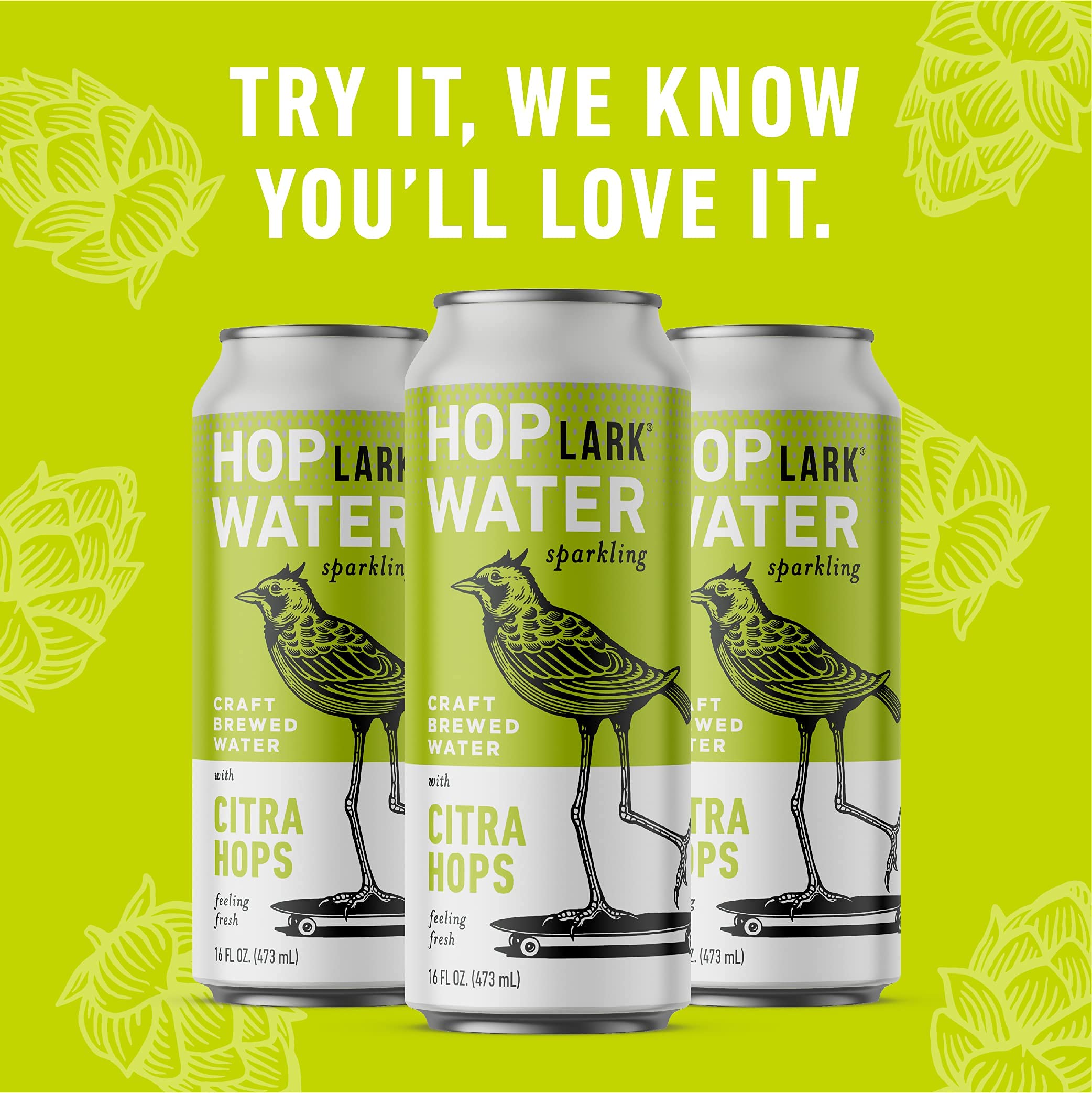 HOPLARK Water - Citra - Sparkling Hop Water - Organic, Gluten Free ...