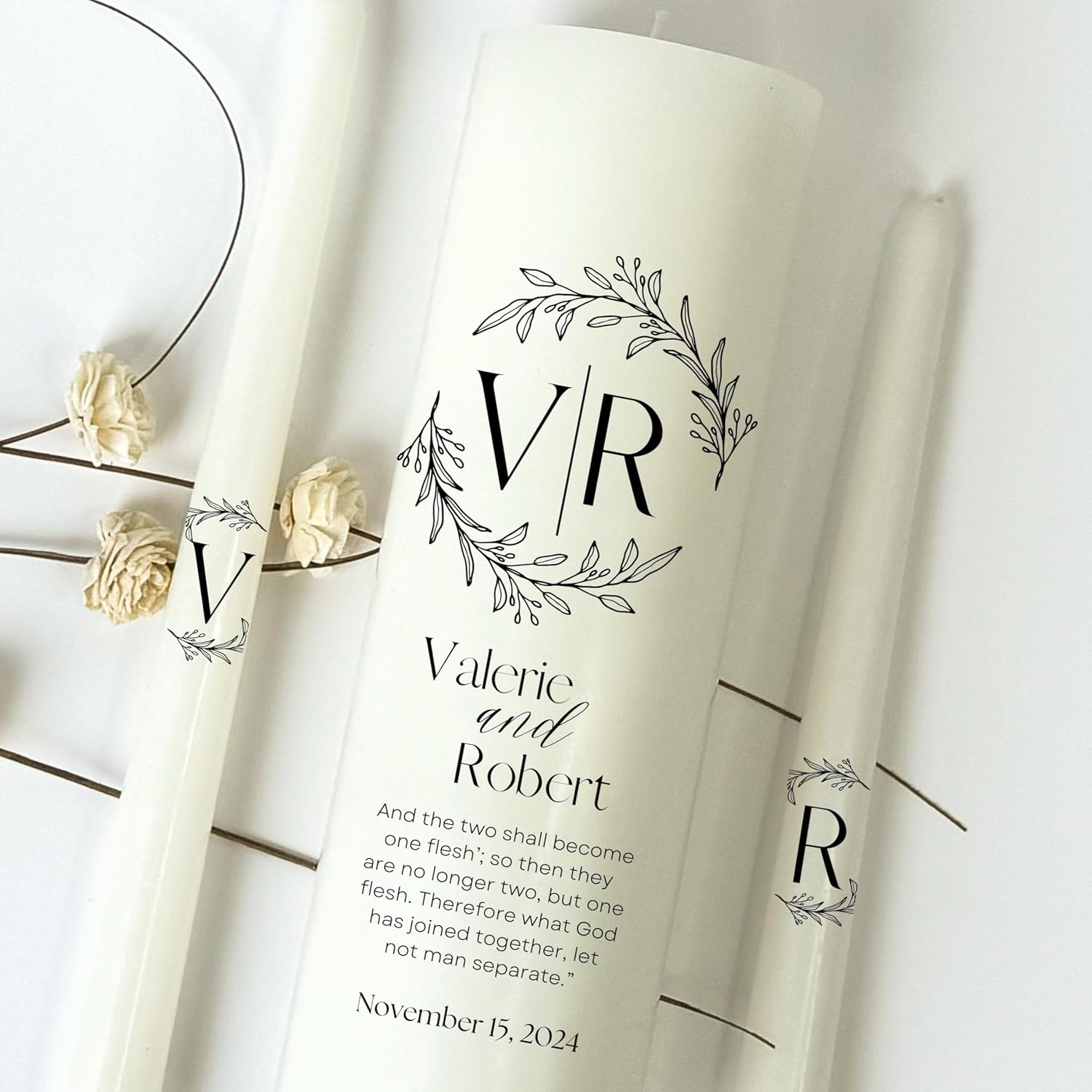 Unity Candles for Wedding, Unity Set, Custom and Personalized Pillar ...