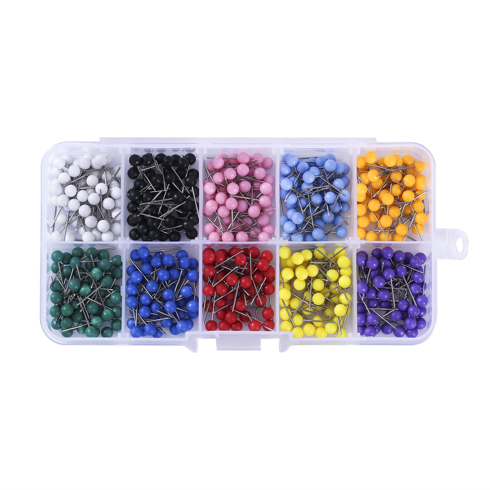 Gydandir 550 Pcs Colorful Map Push Pins Thumb Tacks,500Pcs Round Head ...