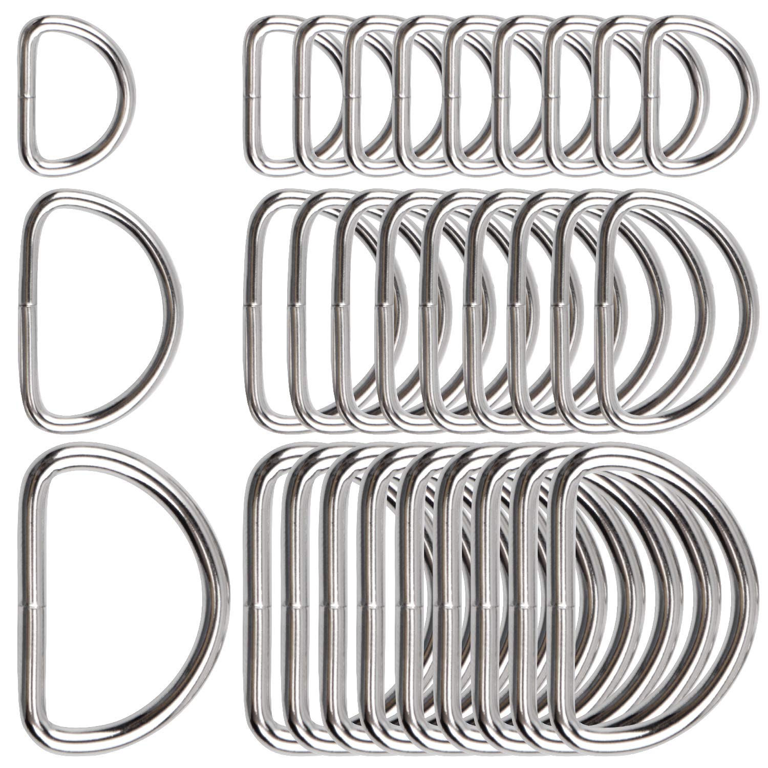 Amazon.com: BronaGrand 60pcs Assorted Multi-Purpose Metal D Ring Semi ...