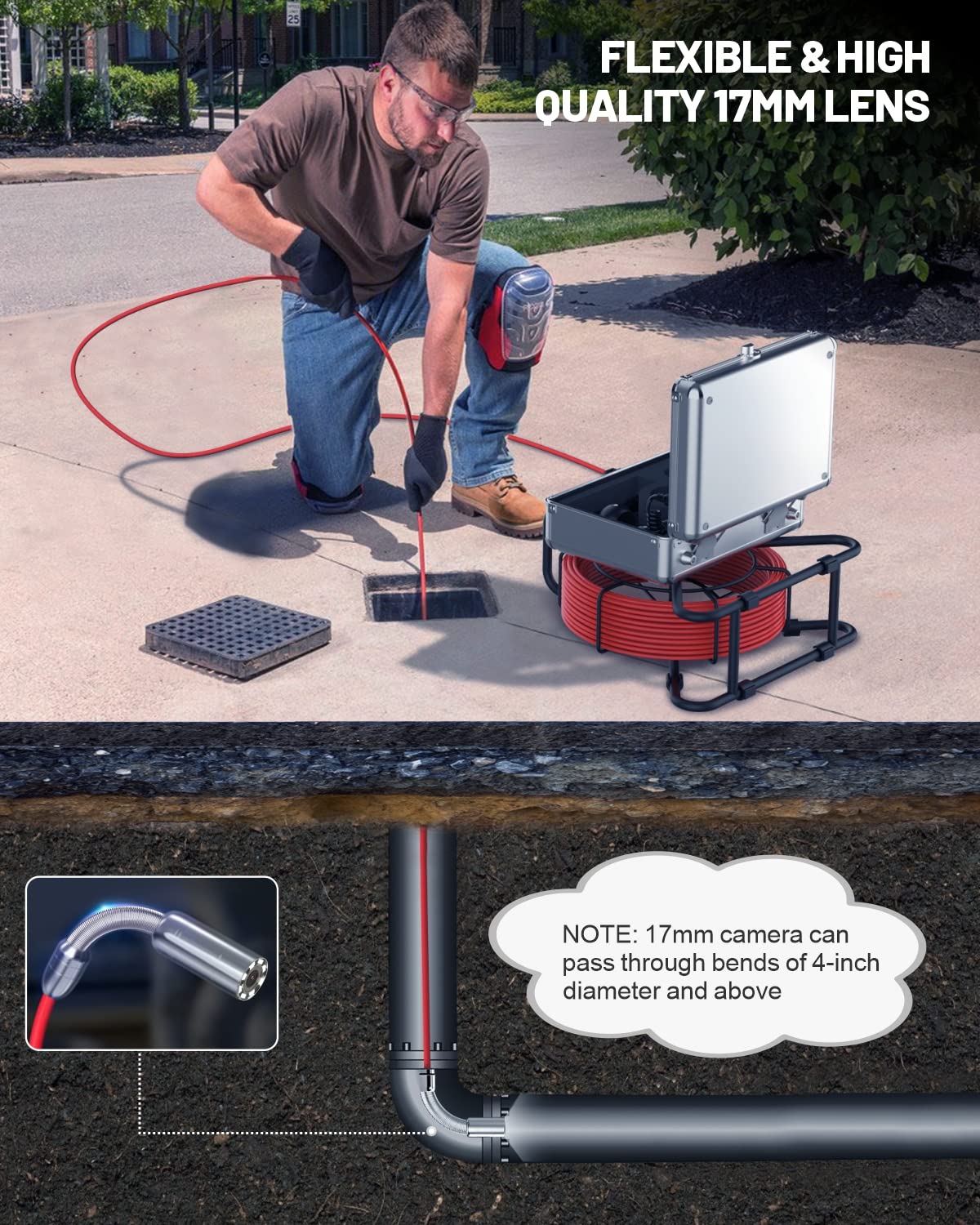 Snapklik.com : Anysun Sewer Camera - 1080P HD Drain Snake